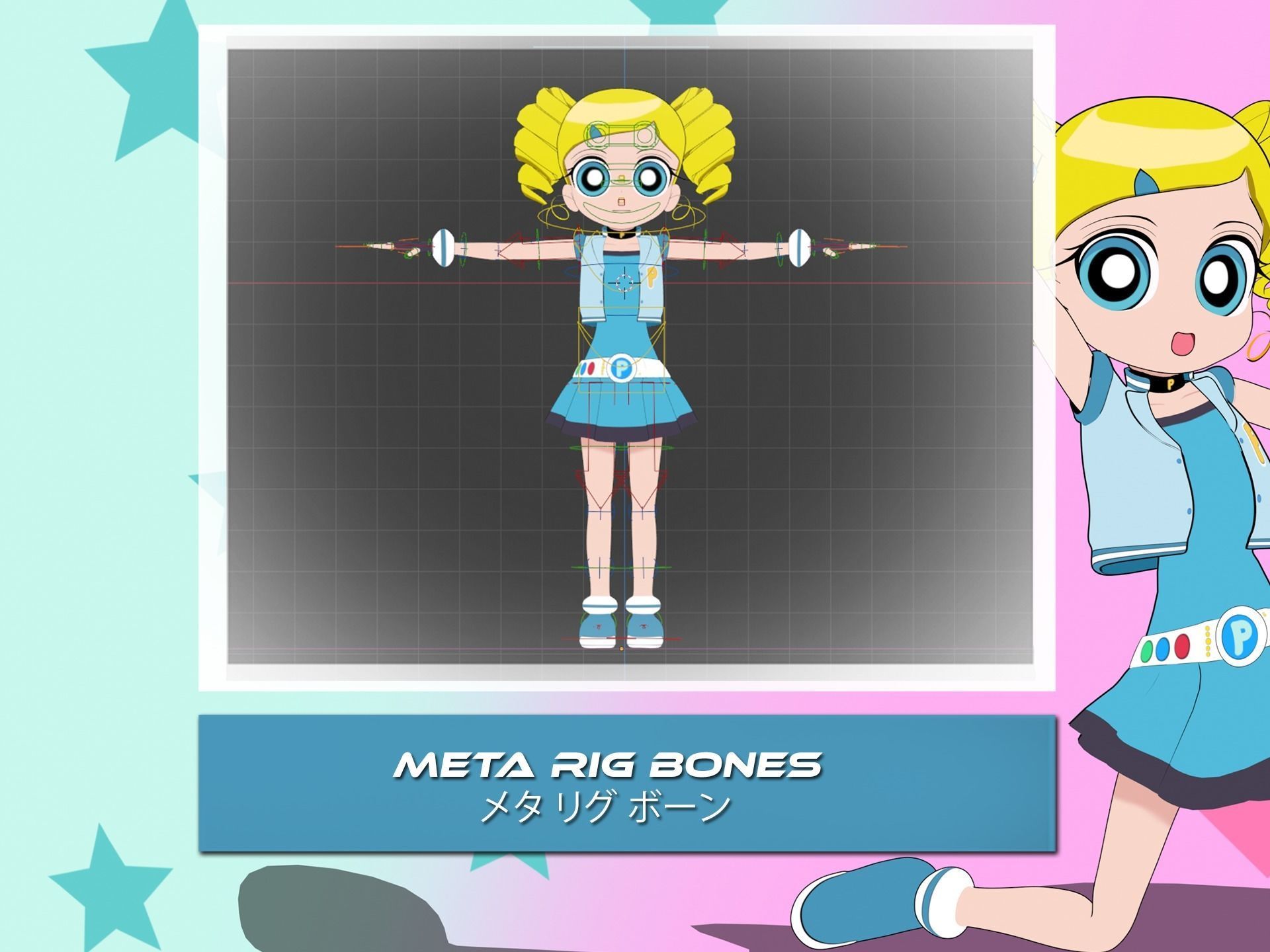 Bubbles - Powerpuff Girls Z - 3D Model Blender 3D model 3D model rigged ...