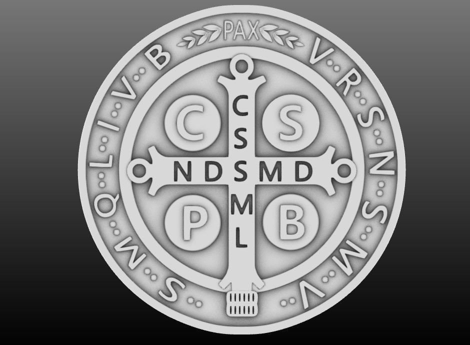 Italian Made Medal St. Benedict Medal Pendant - Large 48mm Two-Tone ...