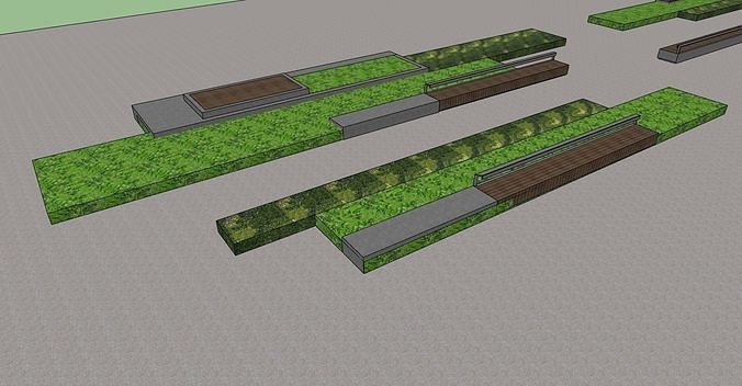 public sitting landscape 3D model | CGTrader
