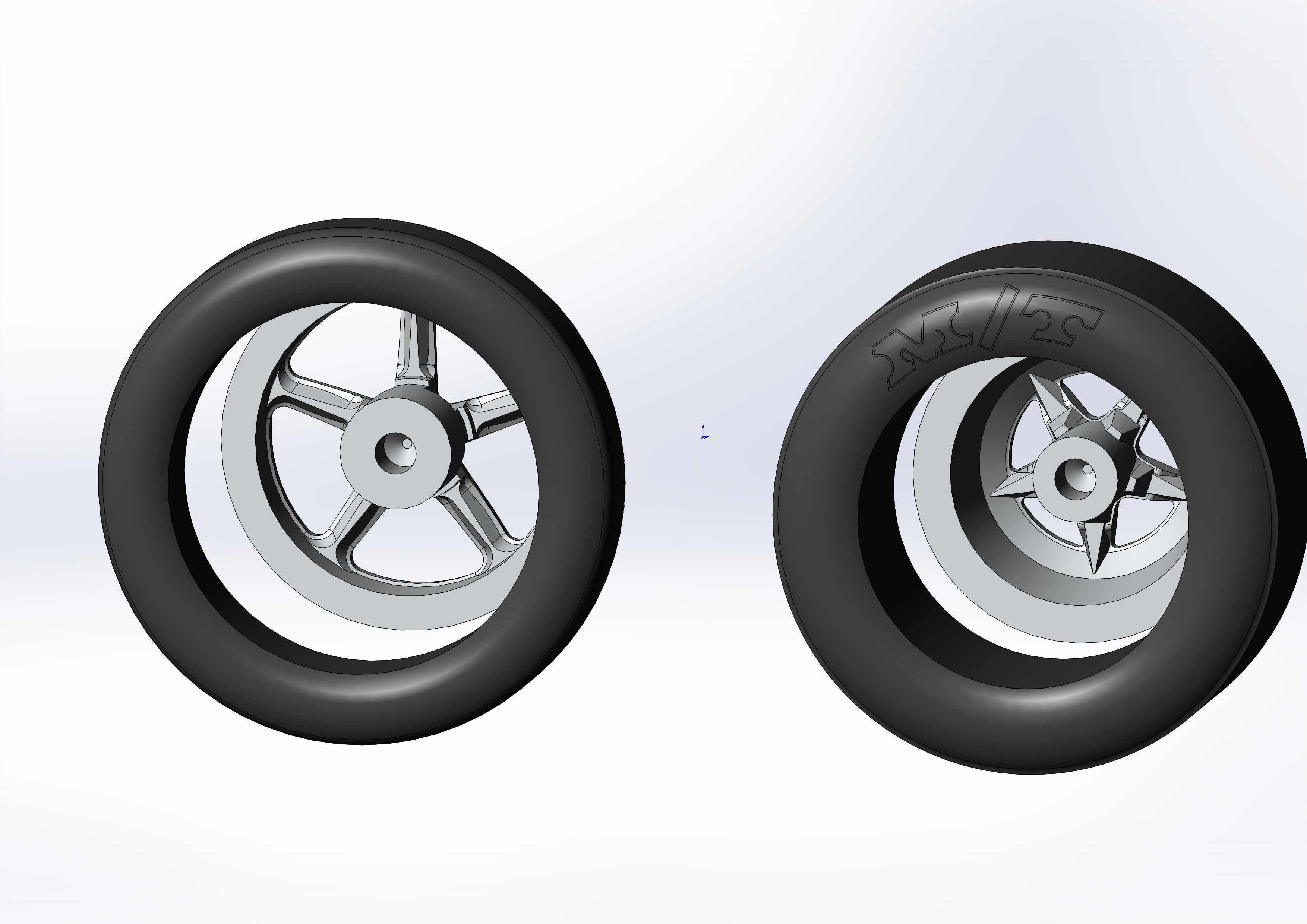 Wheels Keizer Verbrand for scale model of dragster 3D model 3D ...