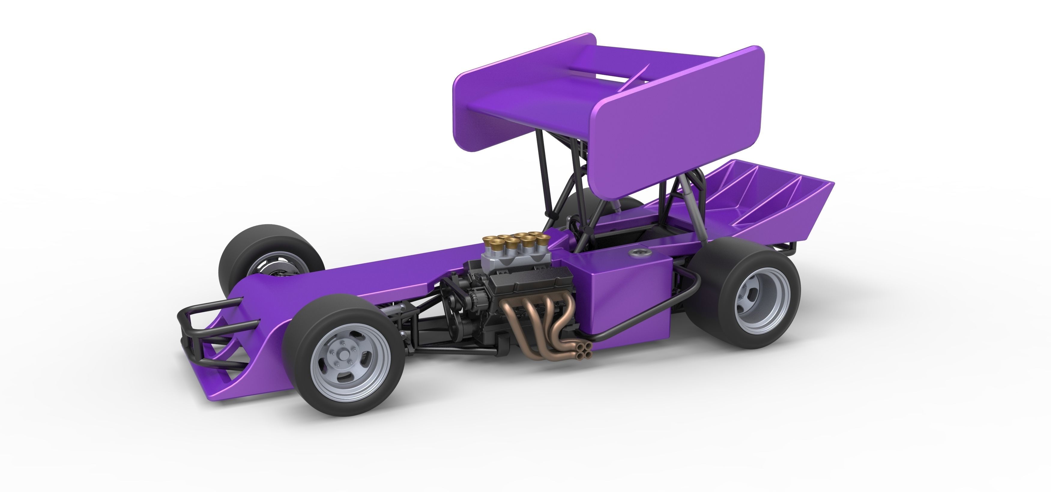 Supermodified front engine Winged race car Scale 1 to 25 3D model 3D ...