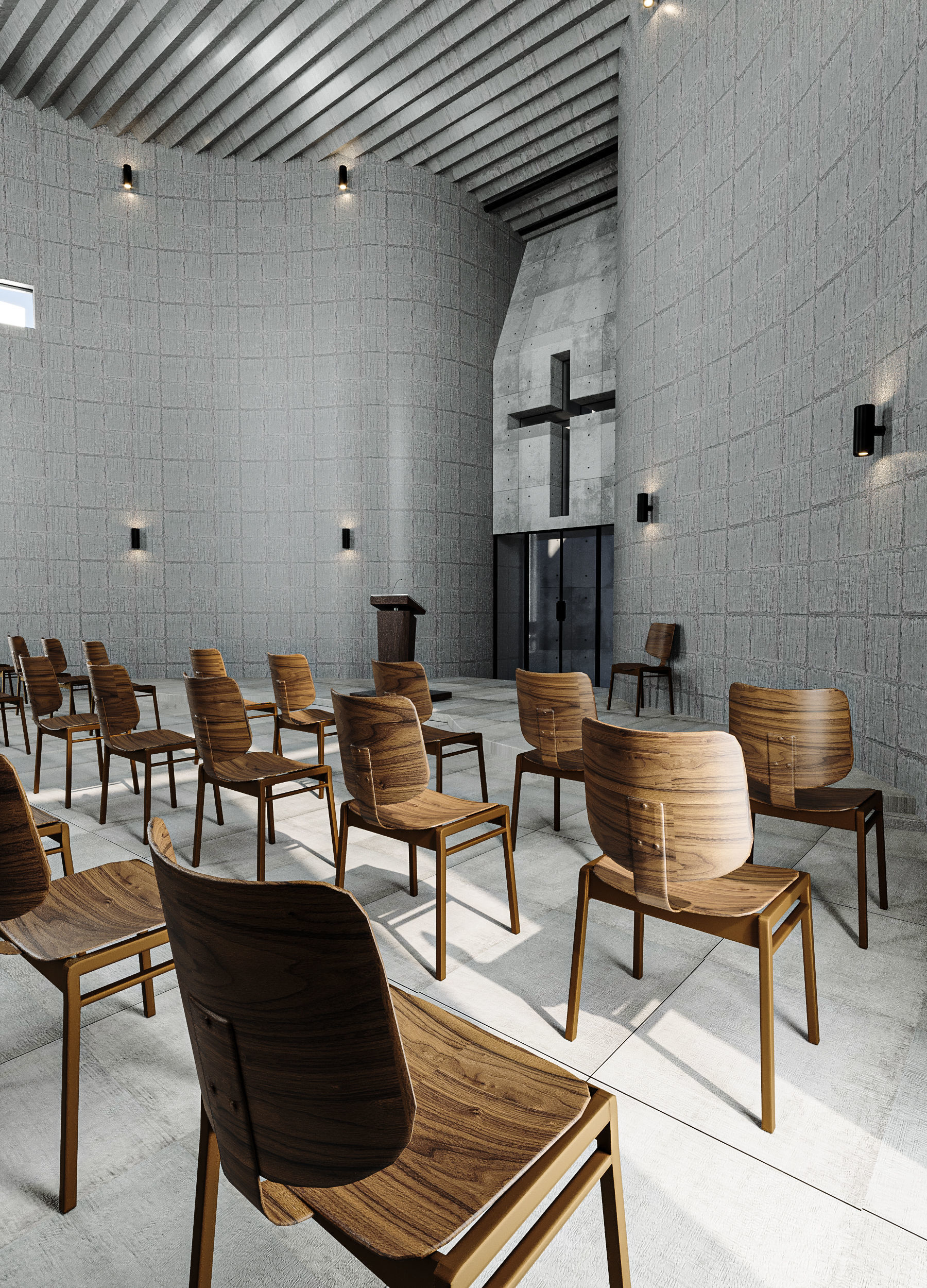 3D model Modern Church With Interior VR / AR / low-poly | CGTrader