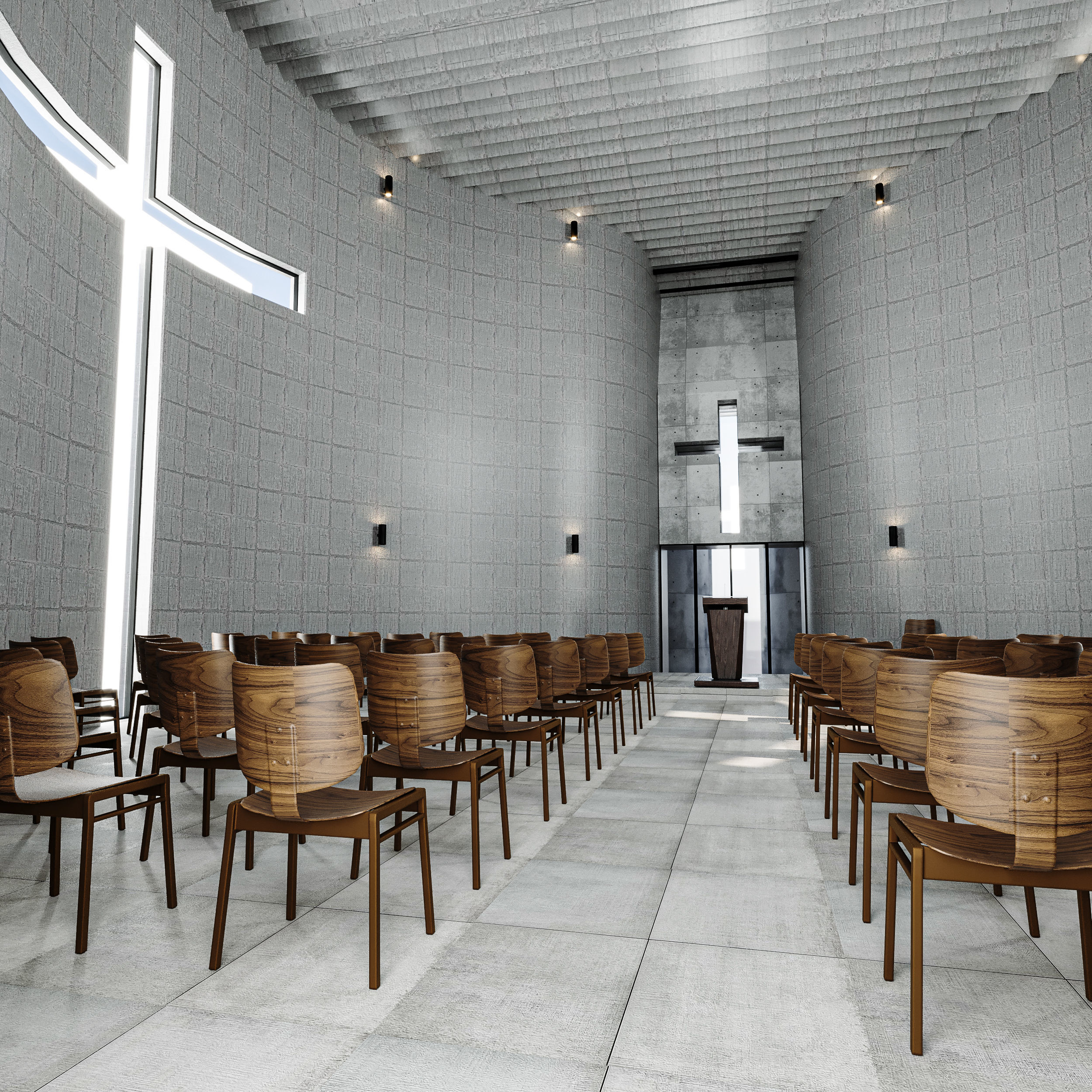 3D model Modern Church With Interior VR / AR / low-poly | CGTrader