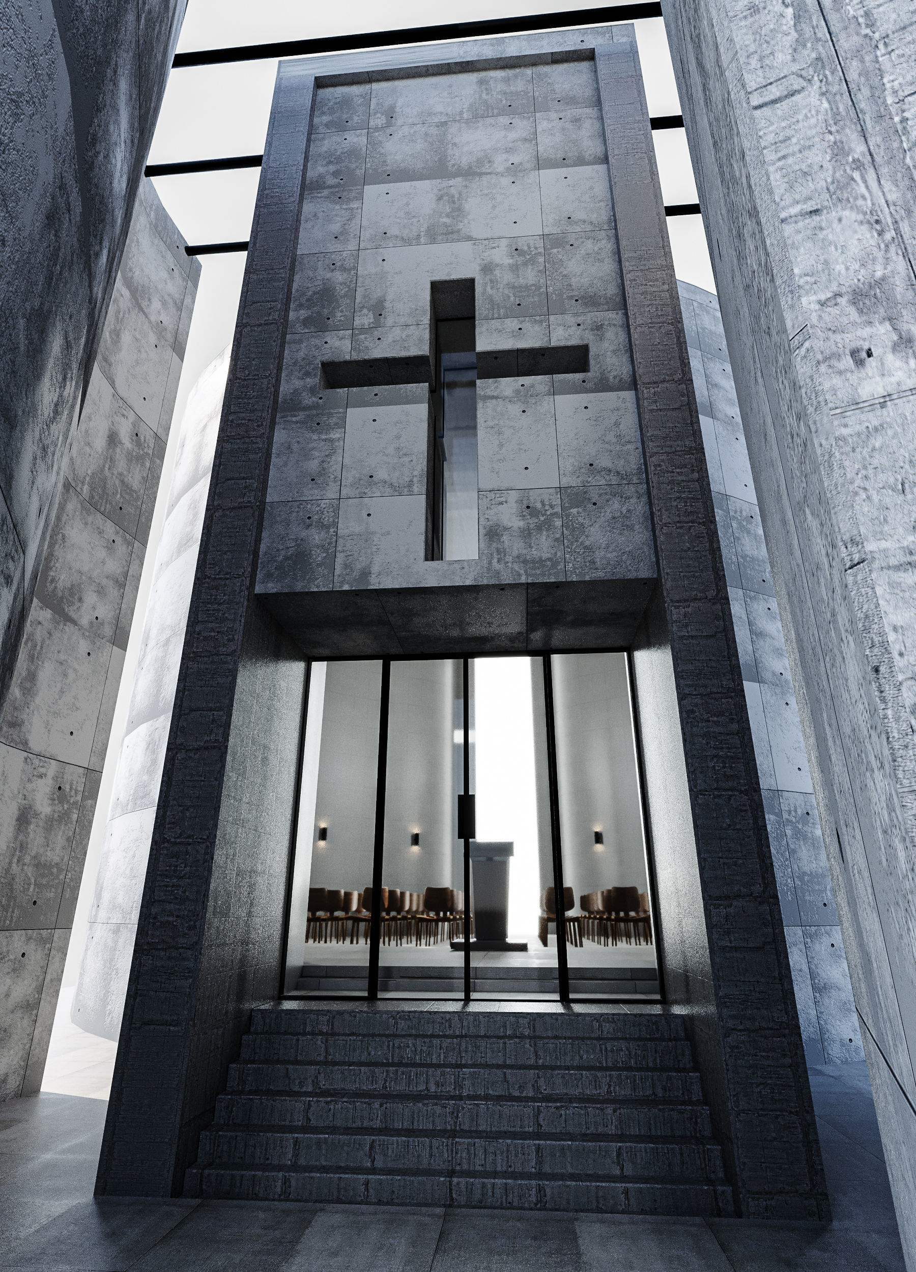 3D model Modern Church With Interior VR / AR / low-poly | CGTrader