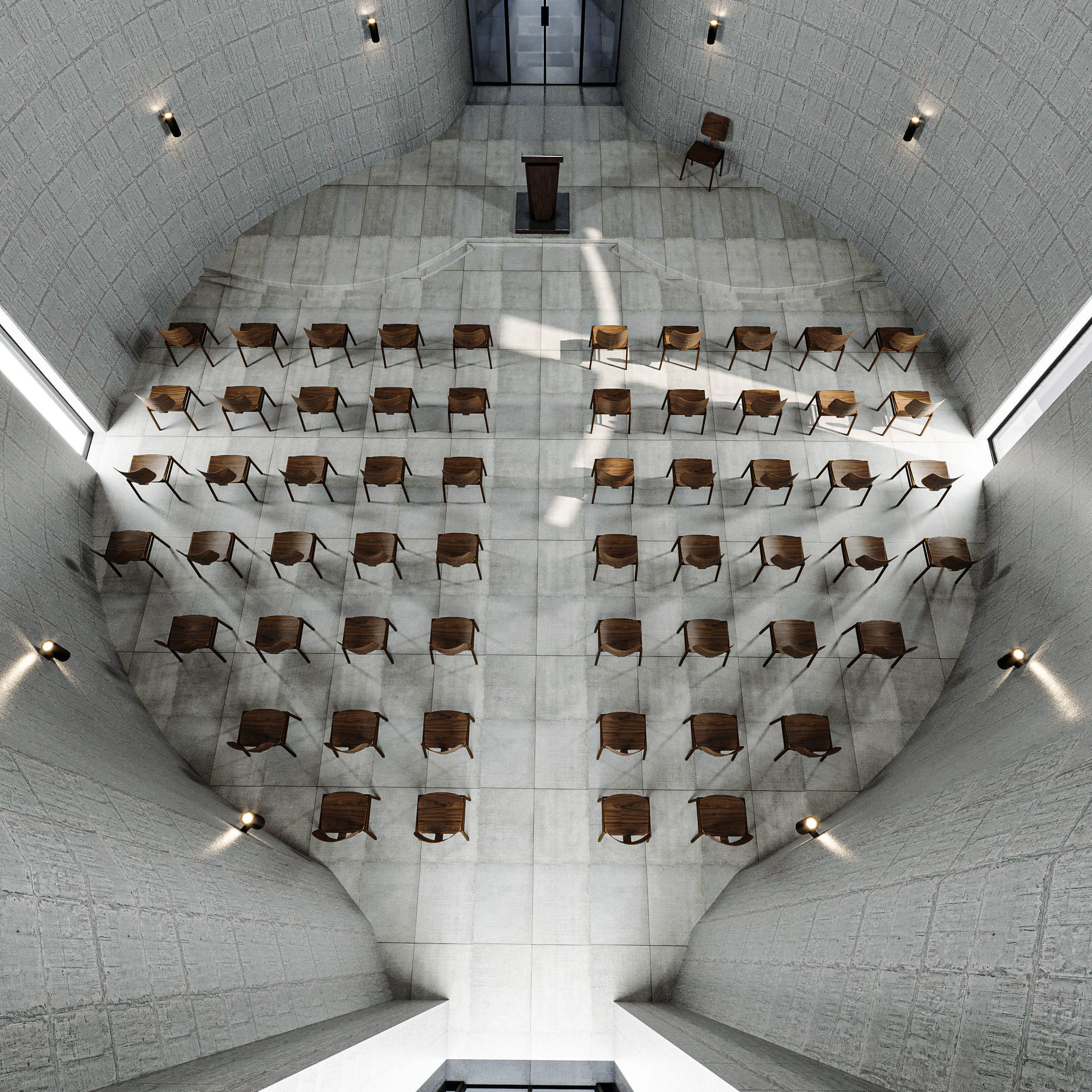 3D model Modern Church With Interior VR / AR / low-poly | CGTrader