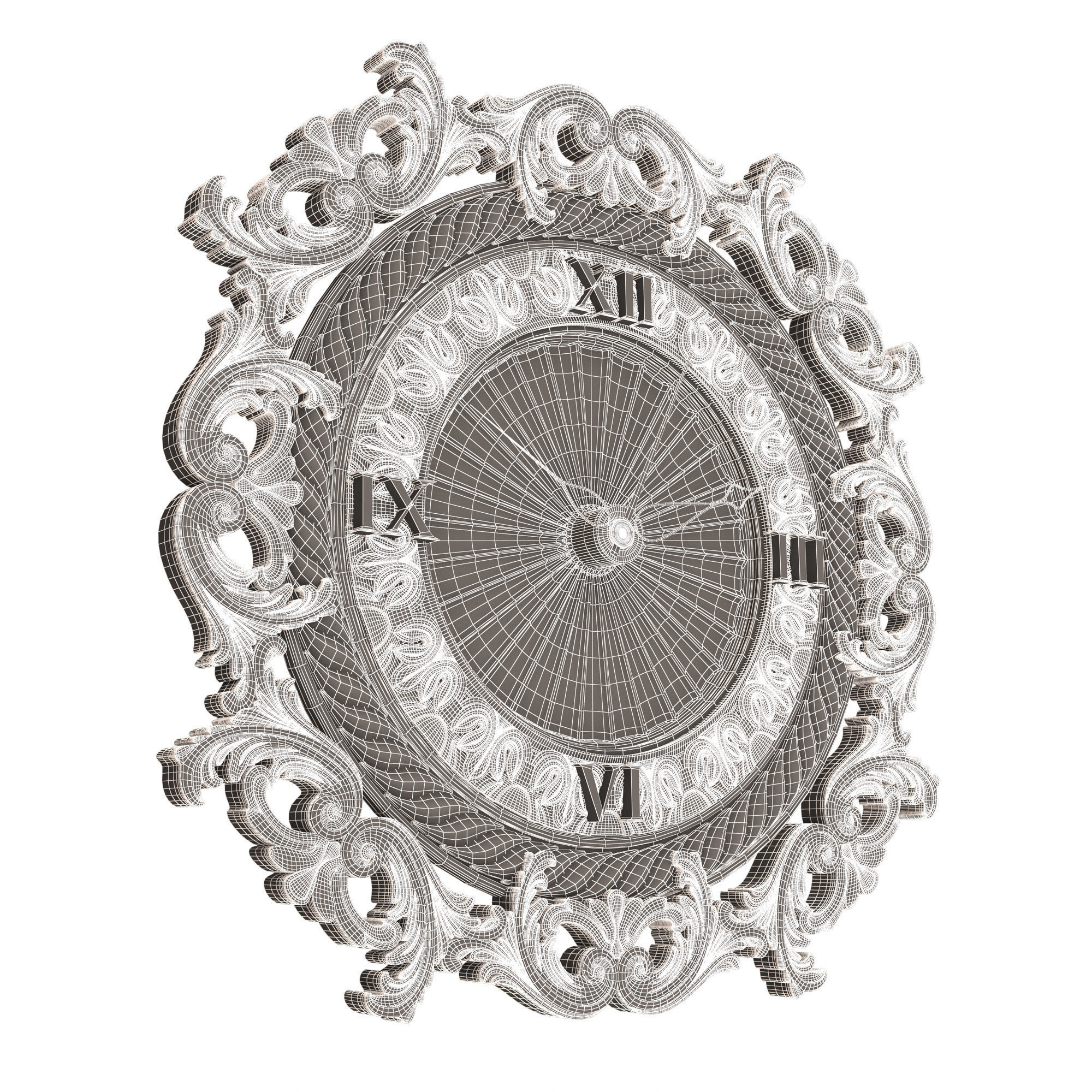 3D model Classic Wall Clock 019 Chrome VR / AR / low-poly | CGTrader