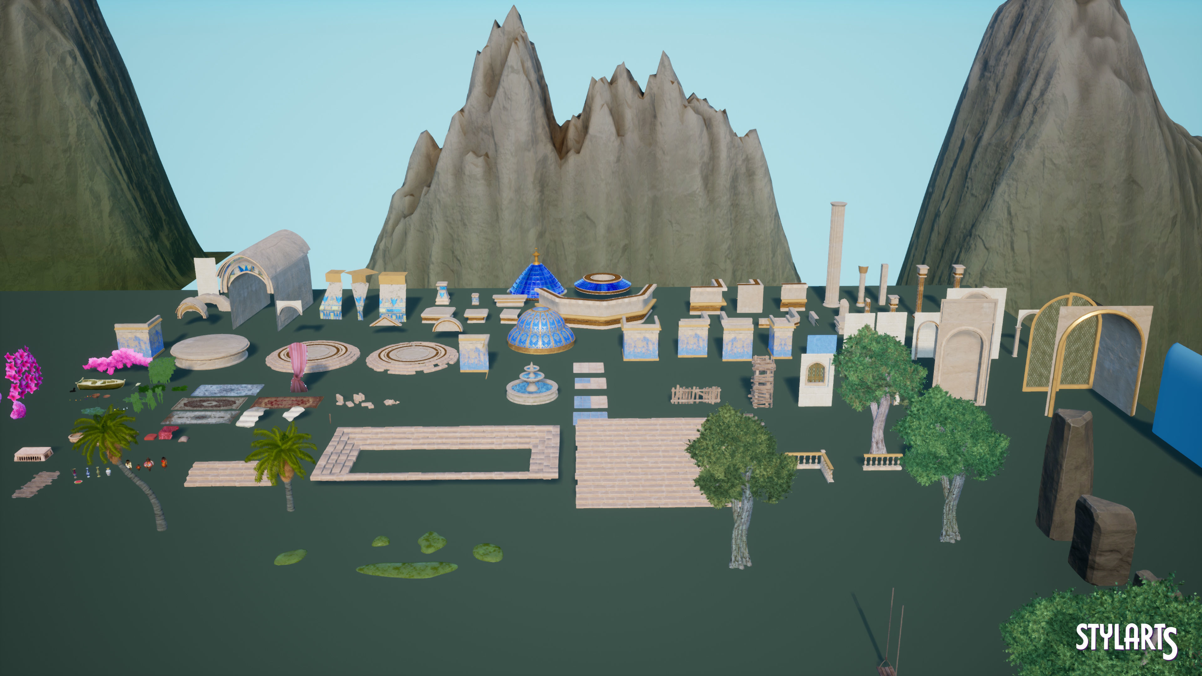 3D model Stylized Paradise Gardens VR / AR / low-poly | CGTrader