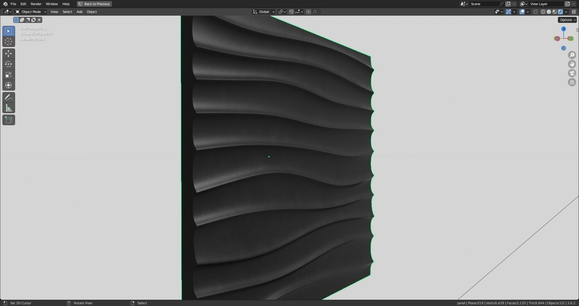 3D model Wave Panel decoration VR / AR / low-poly | CGTrader