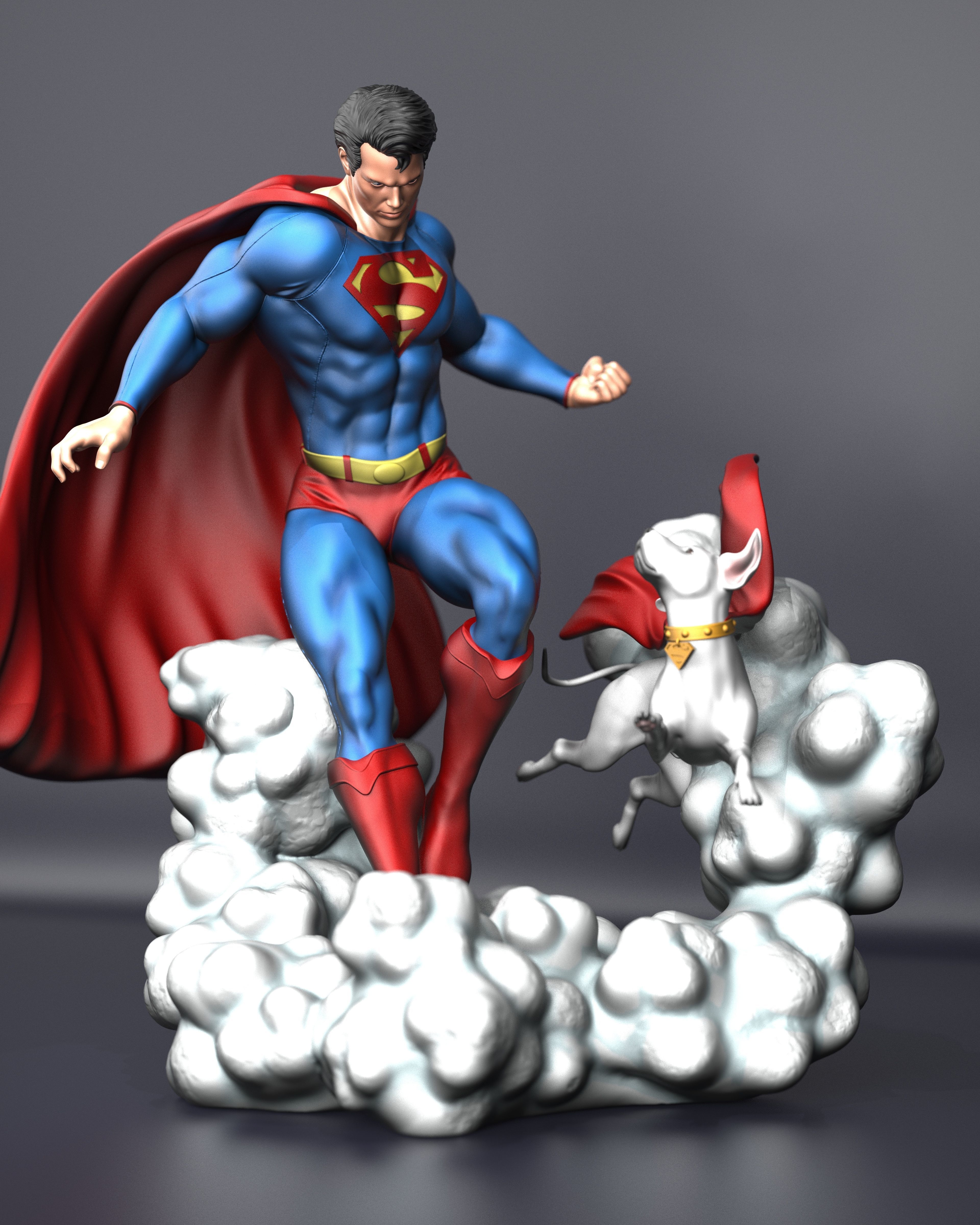 Superman And Krypto 3D model 3D printable | CGTrader