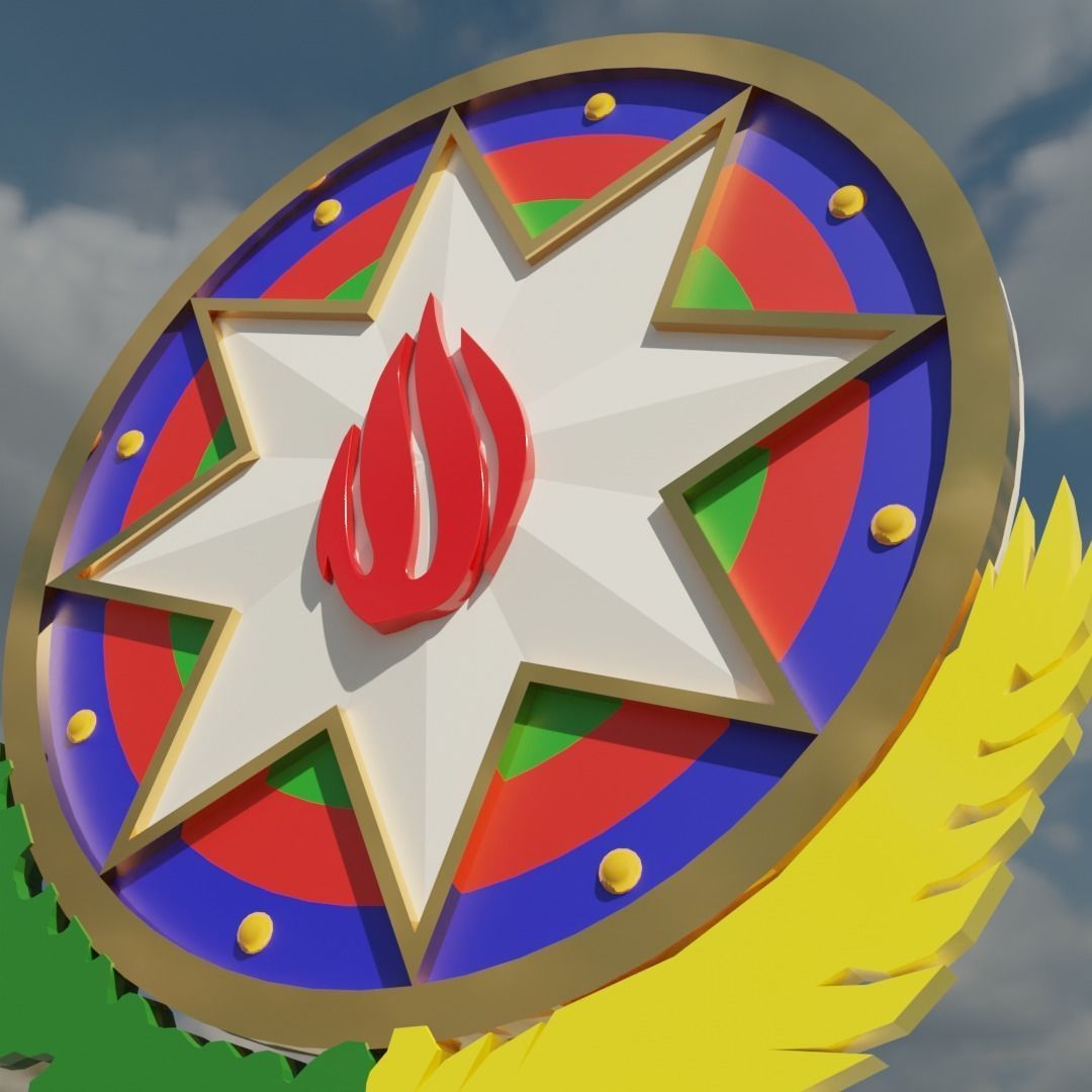 Azerbaycan Gerbi 3D model | CGTrader