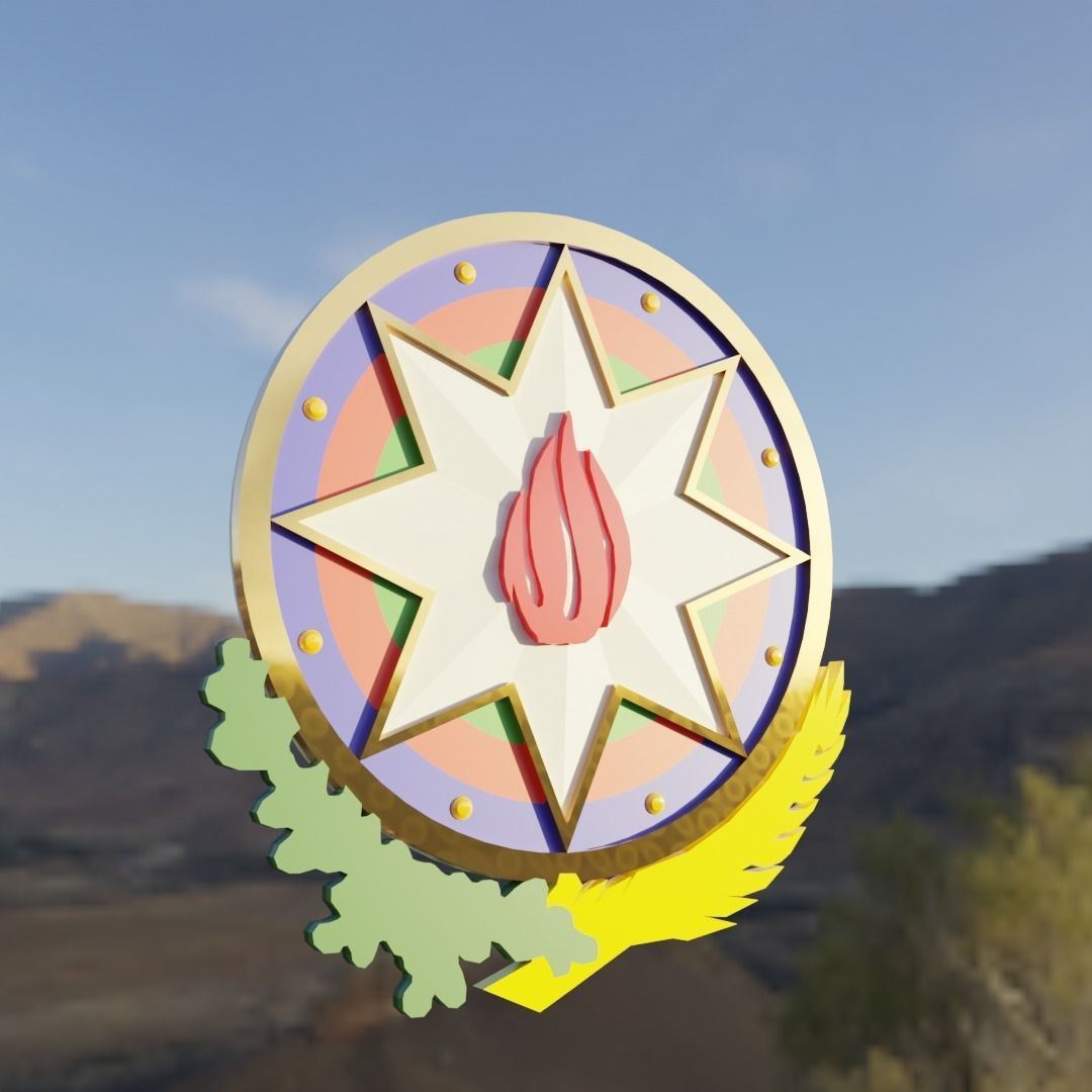 Azerbaycan Gerbi 3D model | CGTrader