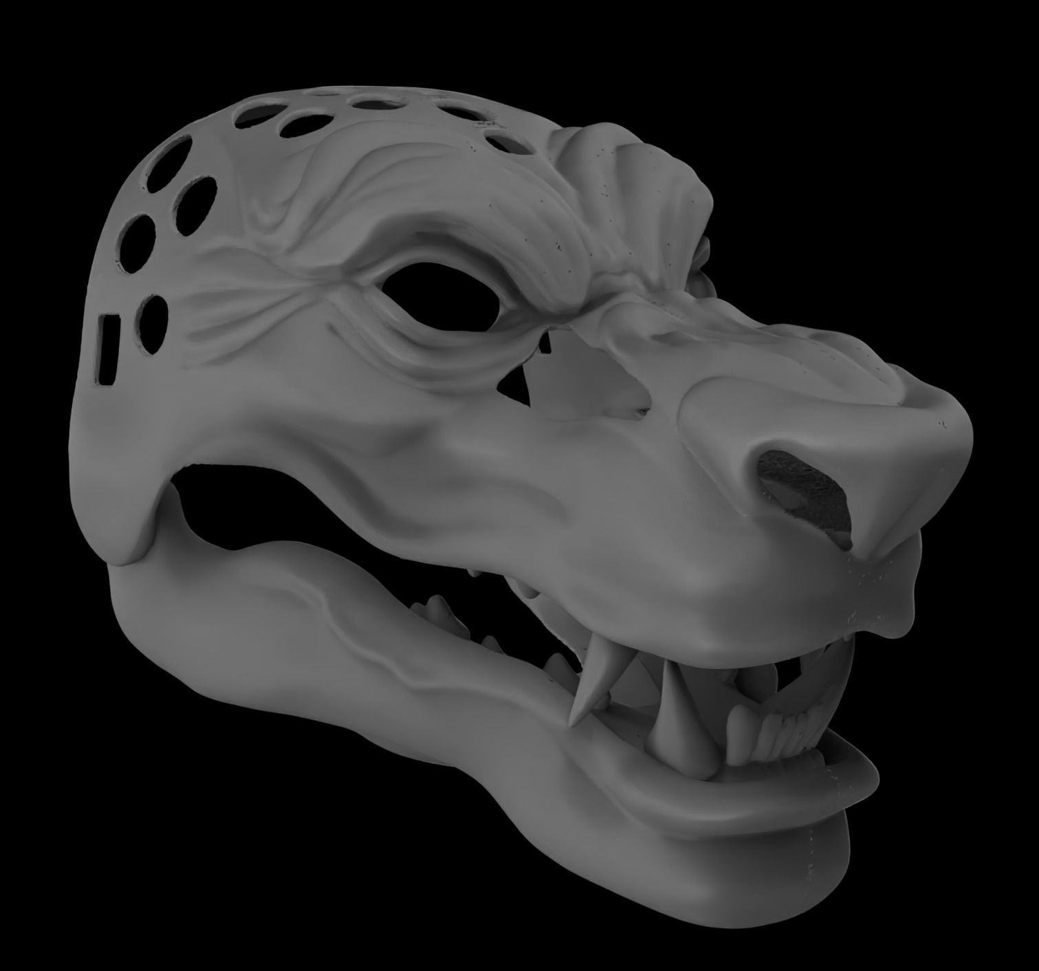 Articulated Werewolf Mask Head Base 3D model 3D printable | CGTrader