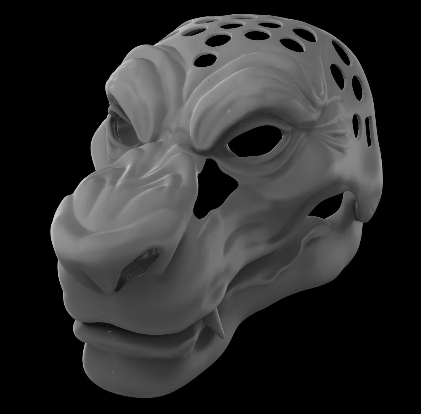 Articulated Werewolf Mask Head Base 3D model 3D printable | CGTrader