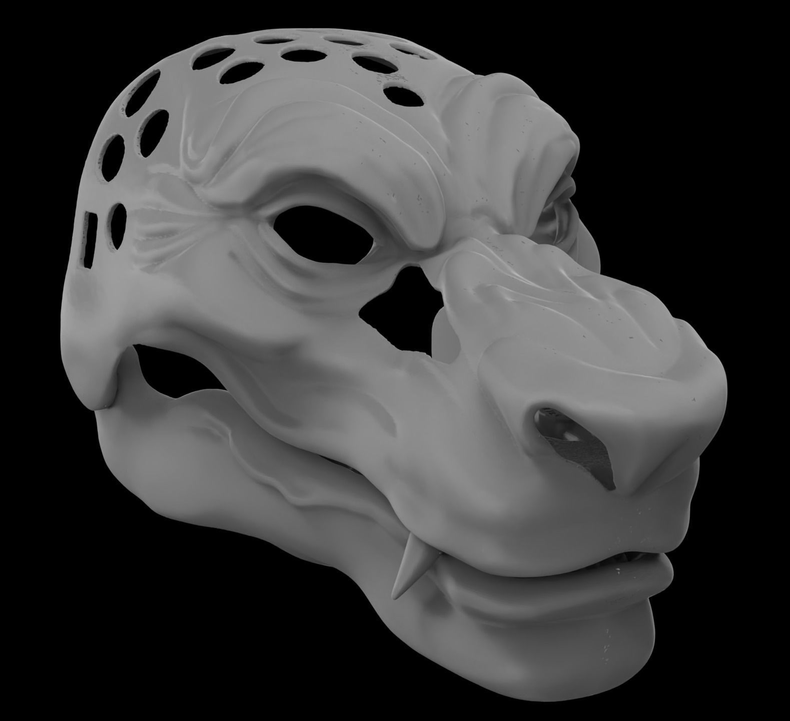 Articulated Werewolf Mask Head Base 3D model 3D printable | CGTrader