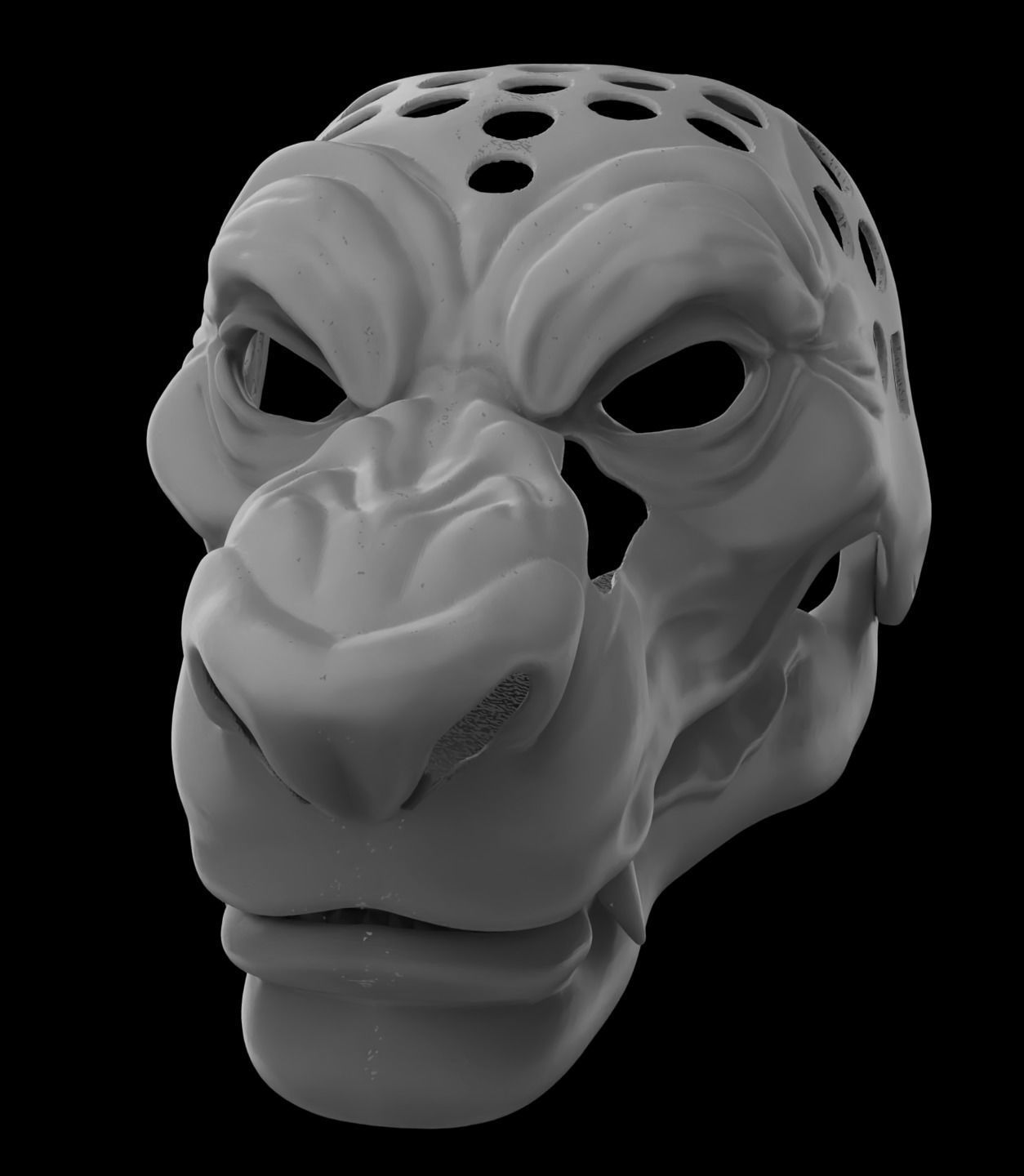 Articulated Werewolf Mask Head Base 3D model 3D printable | CGTrader