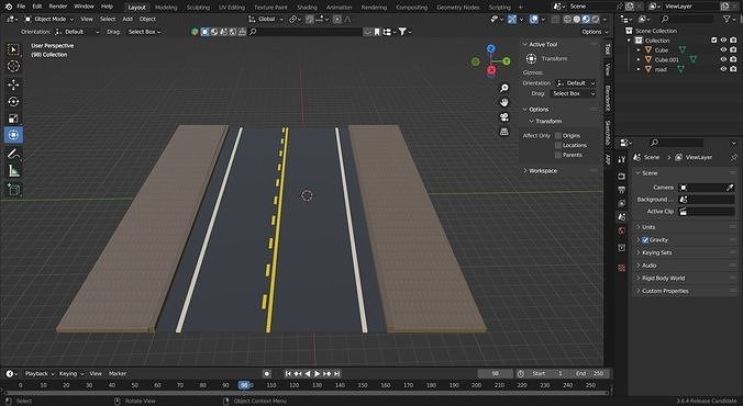 Highway Road free 3D model animated | CGTrader