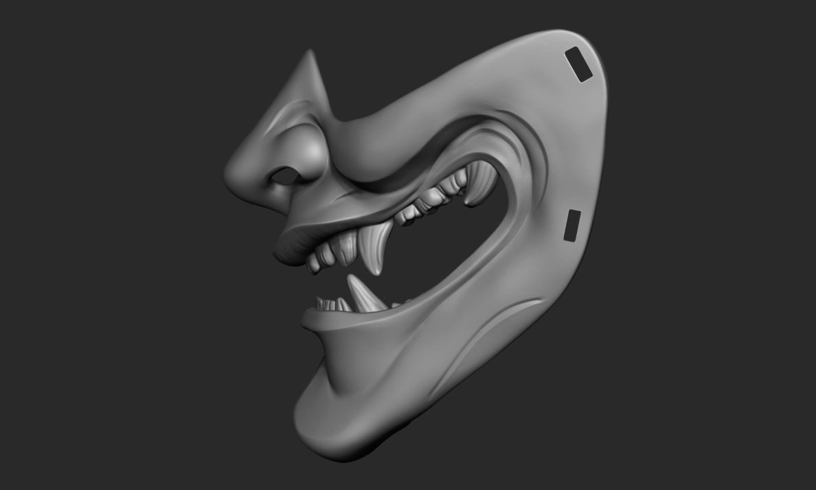 Oni Hanya Mask - half mask - 3D model 3D printable | CGTrader