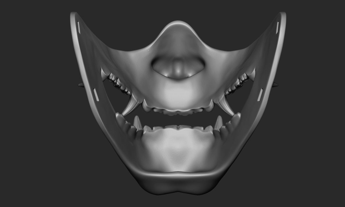 Oni Hanya Mask - half mask - 3D model 3D printable | CGTrader