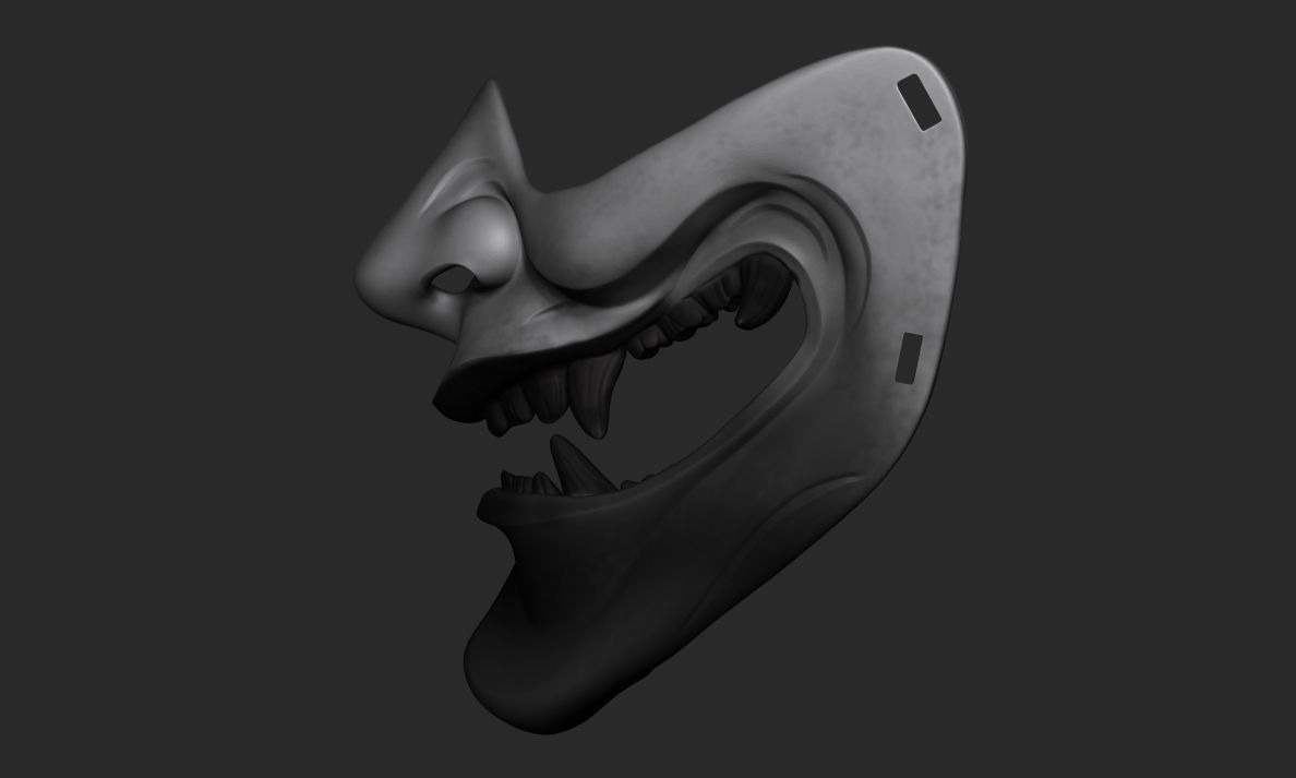 Oni Hanya Mask - half mask - 3D model 3D printable | CGTrader