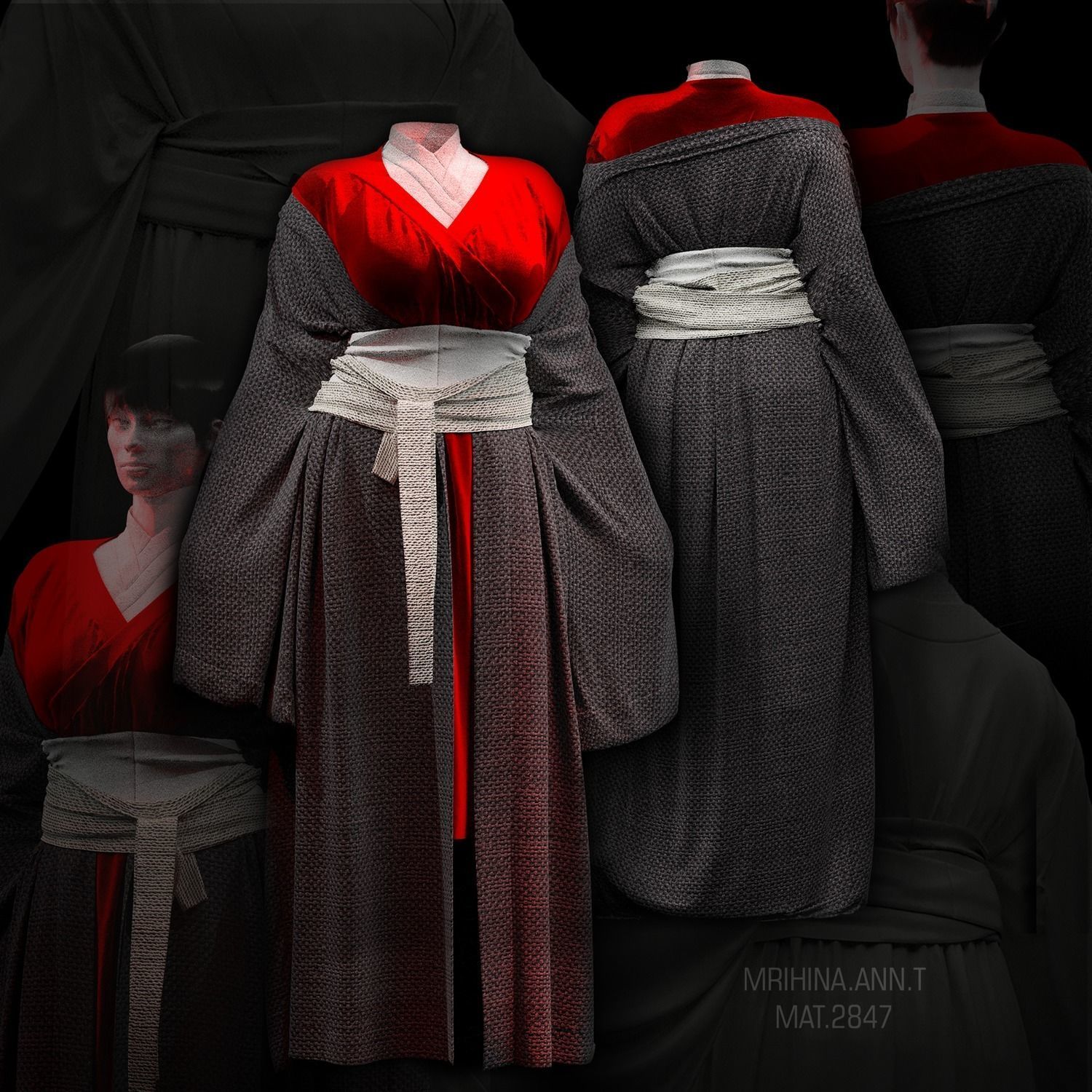 Modest geisha 3D model | CGTrader