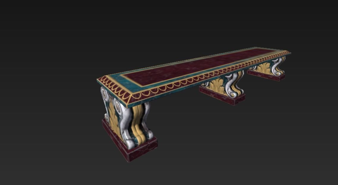 3D model Roman Bench Marble VR / AR / low-poly | CGTrader