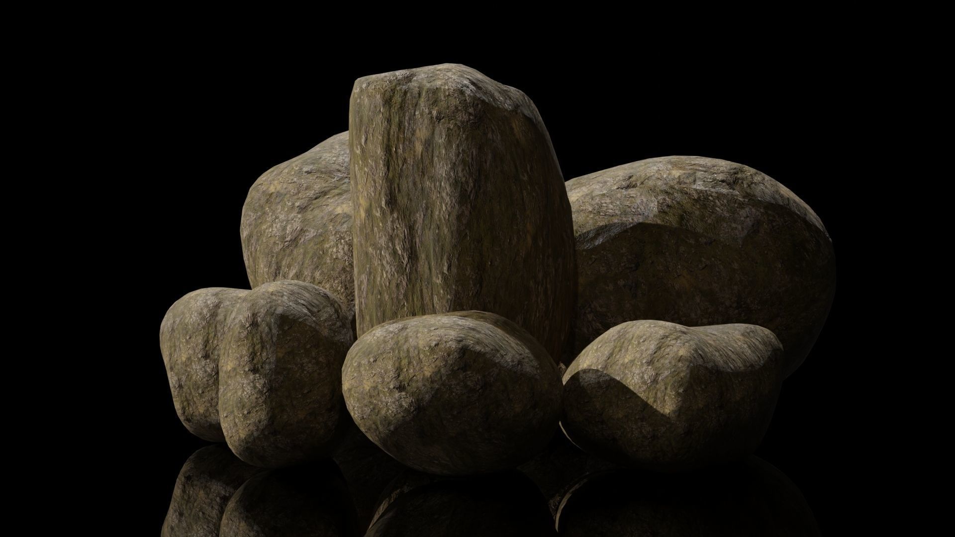 Stones Collection - 20 stones with 3 materials free VR / AR / low-poly 3D model | CGTrader