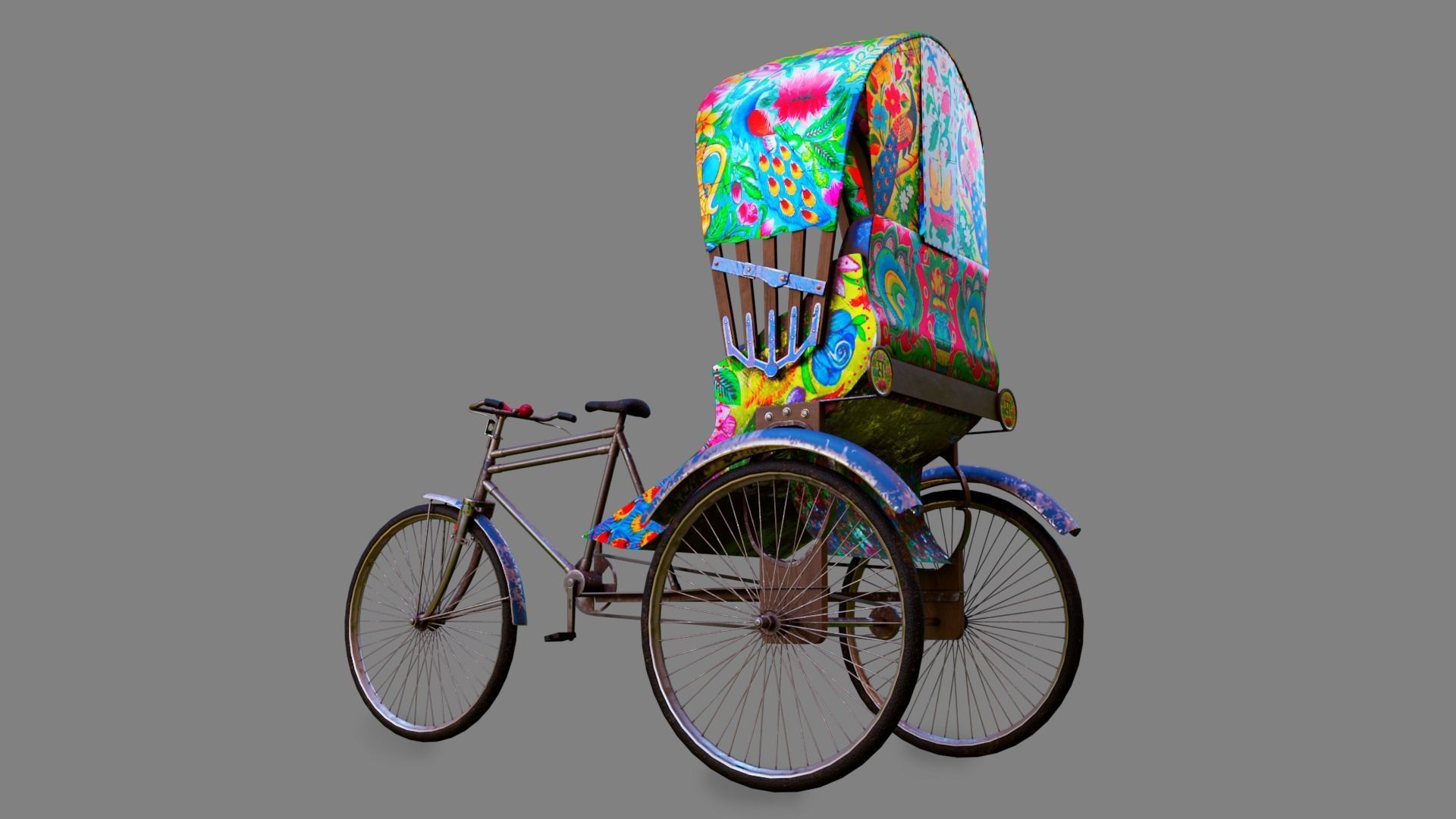 3D model Rickshaw Dhaka VR / AR / low-poly | CGTrader