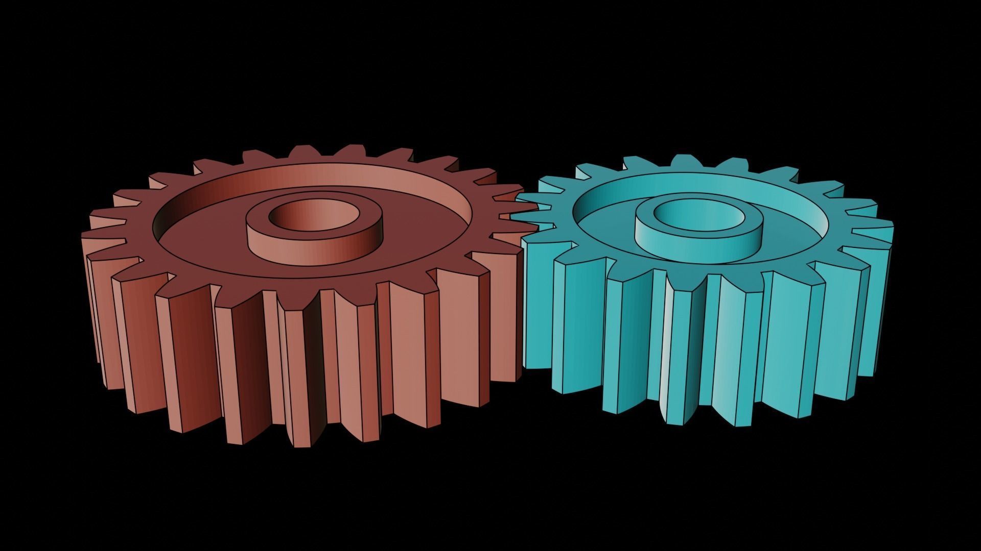 Animated Gears 1 3D model animated | CGTrader