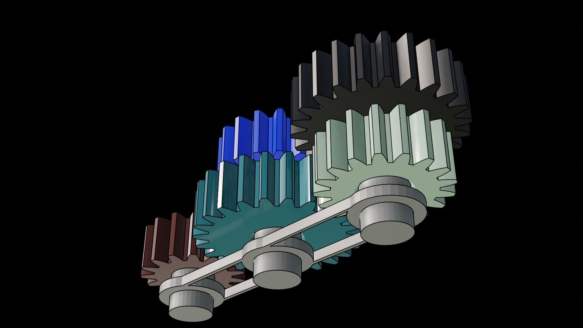 Animated Gears 8 3D model animated | CGTrader