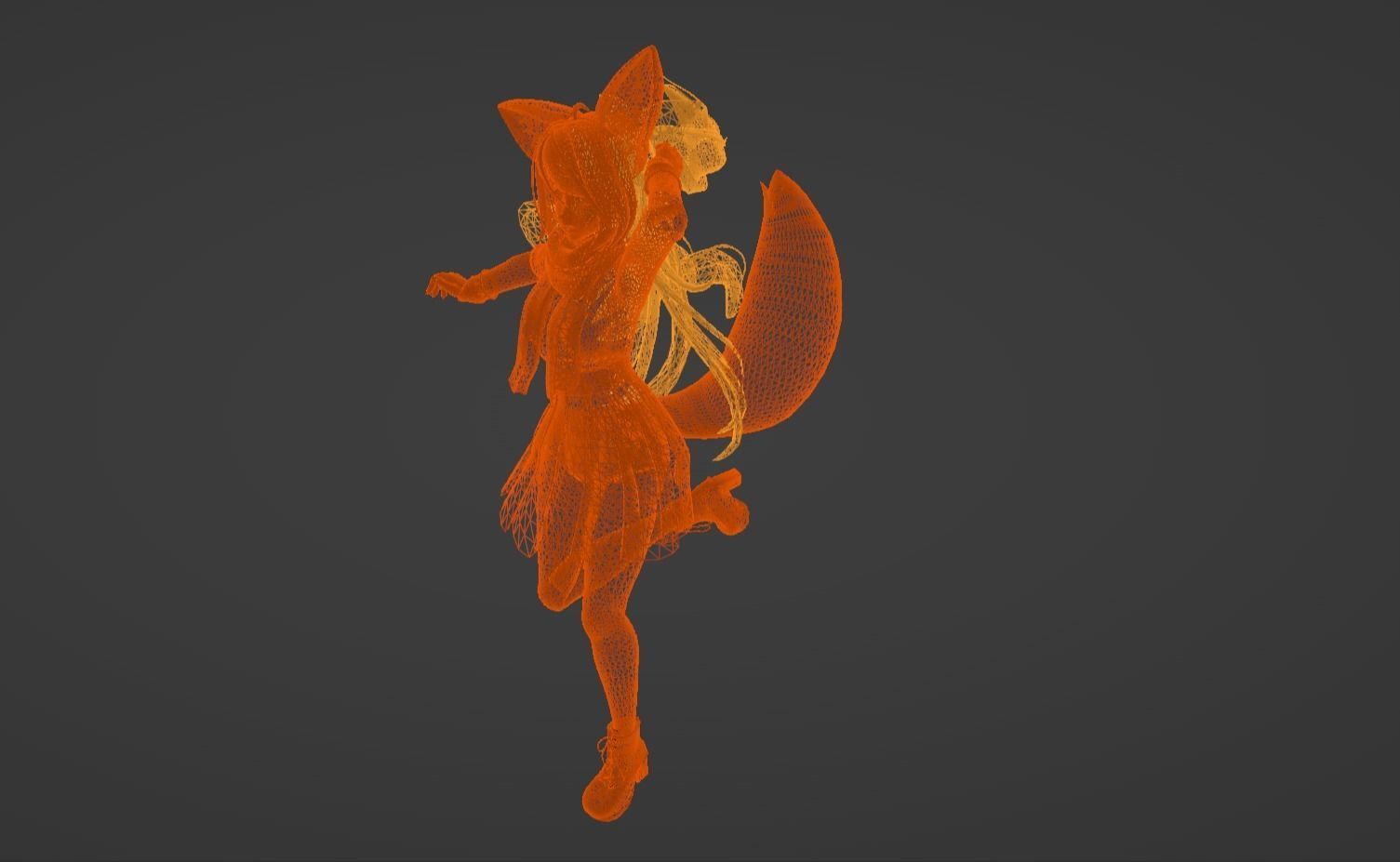 Anime Character - Unique Fox Girl 3D model | CGTrader