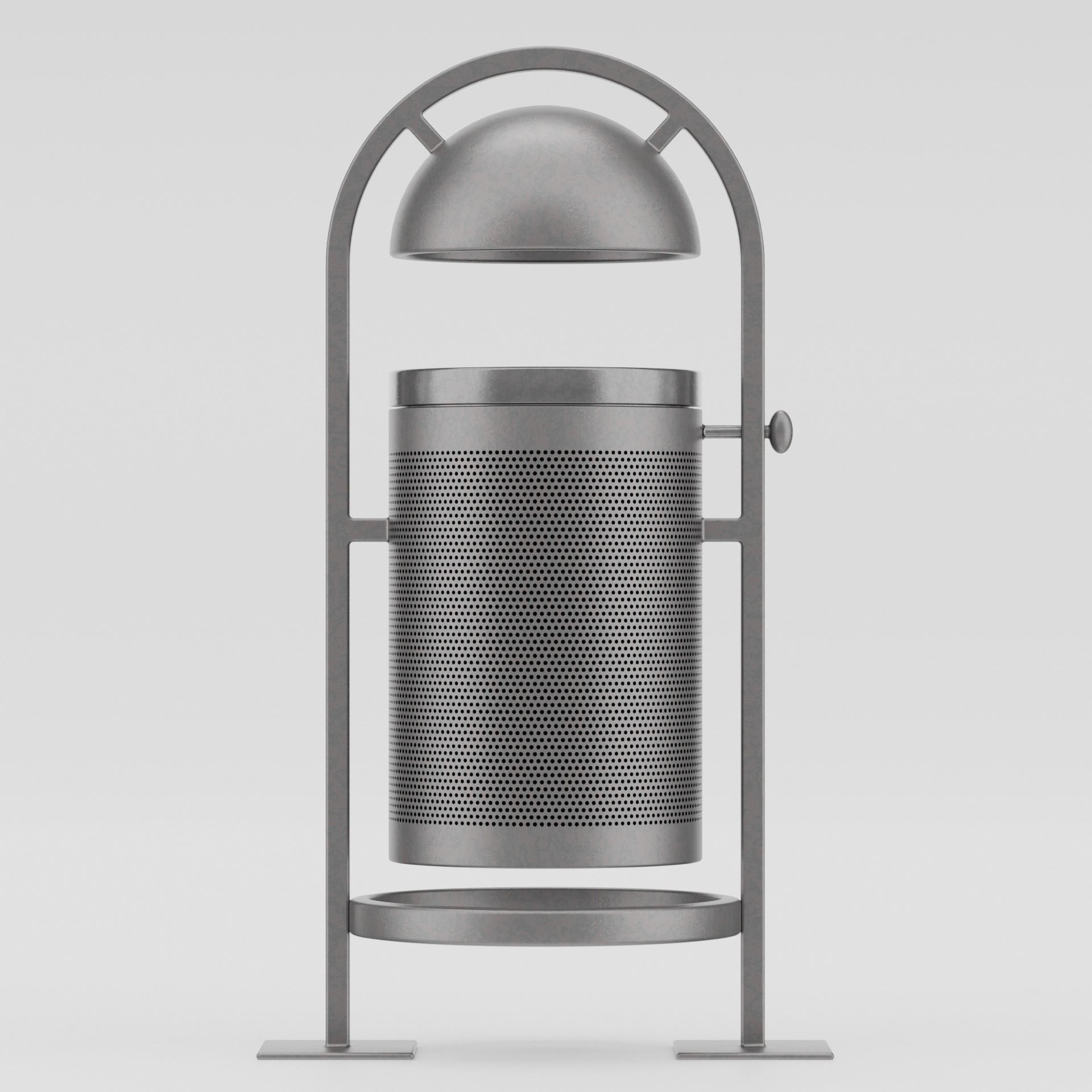 Public Metal Trash Bin 3D Model free VR / AR / low-poly 3D model | CGTrader