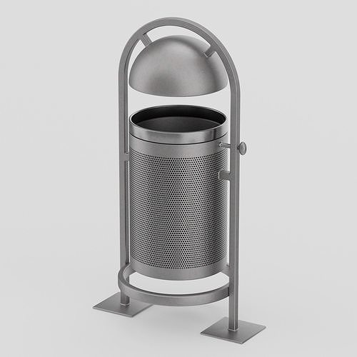 Public Metal Trash Bin 3D Model free VR / AR / low-poly 3D model | CGTrader