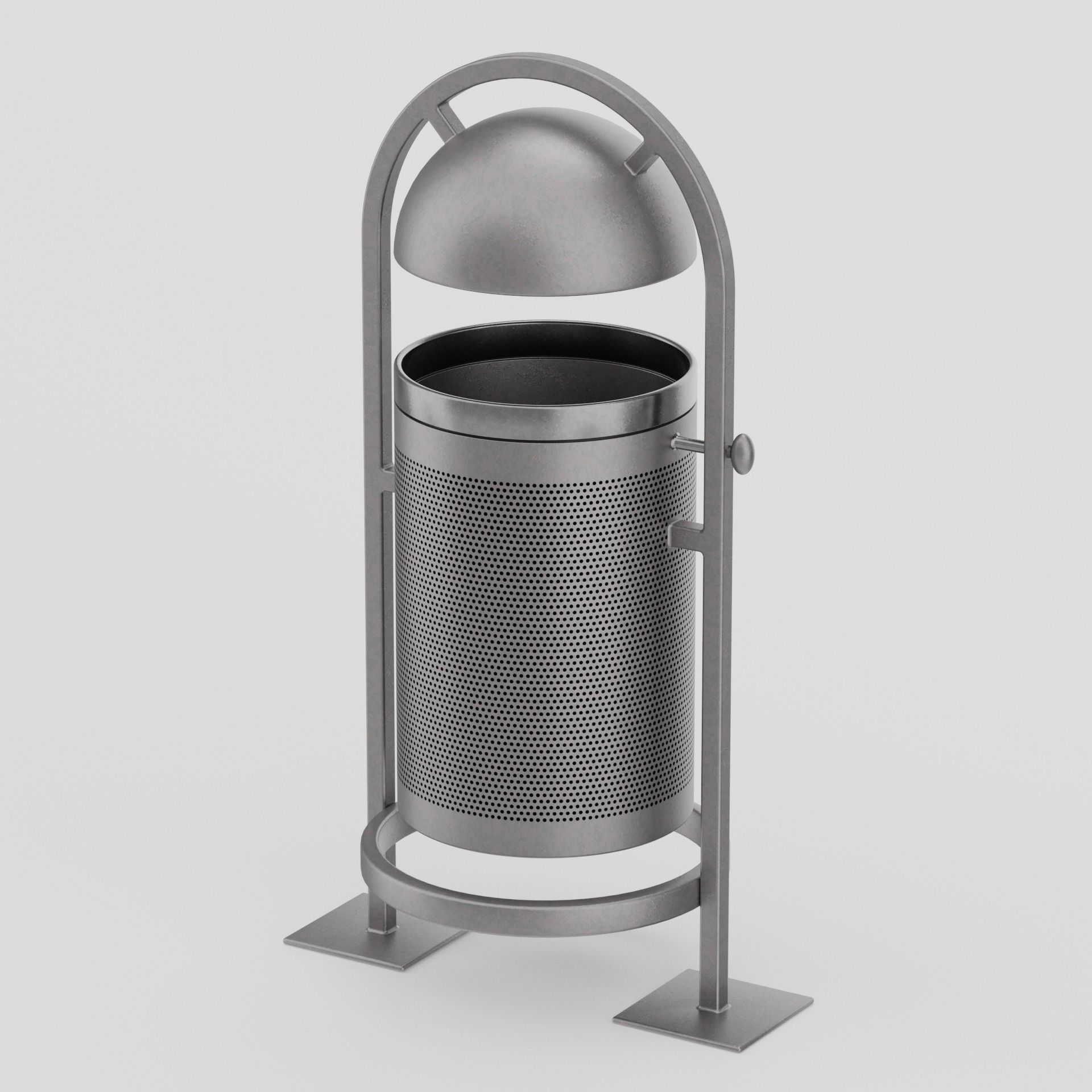 Public Metal Trash Bin 3D Model free VR / AR / low-poly 3D model | CGTrader
