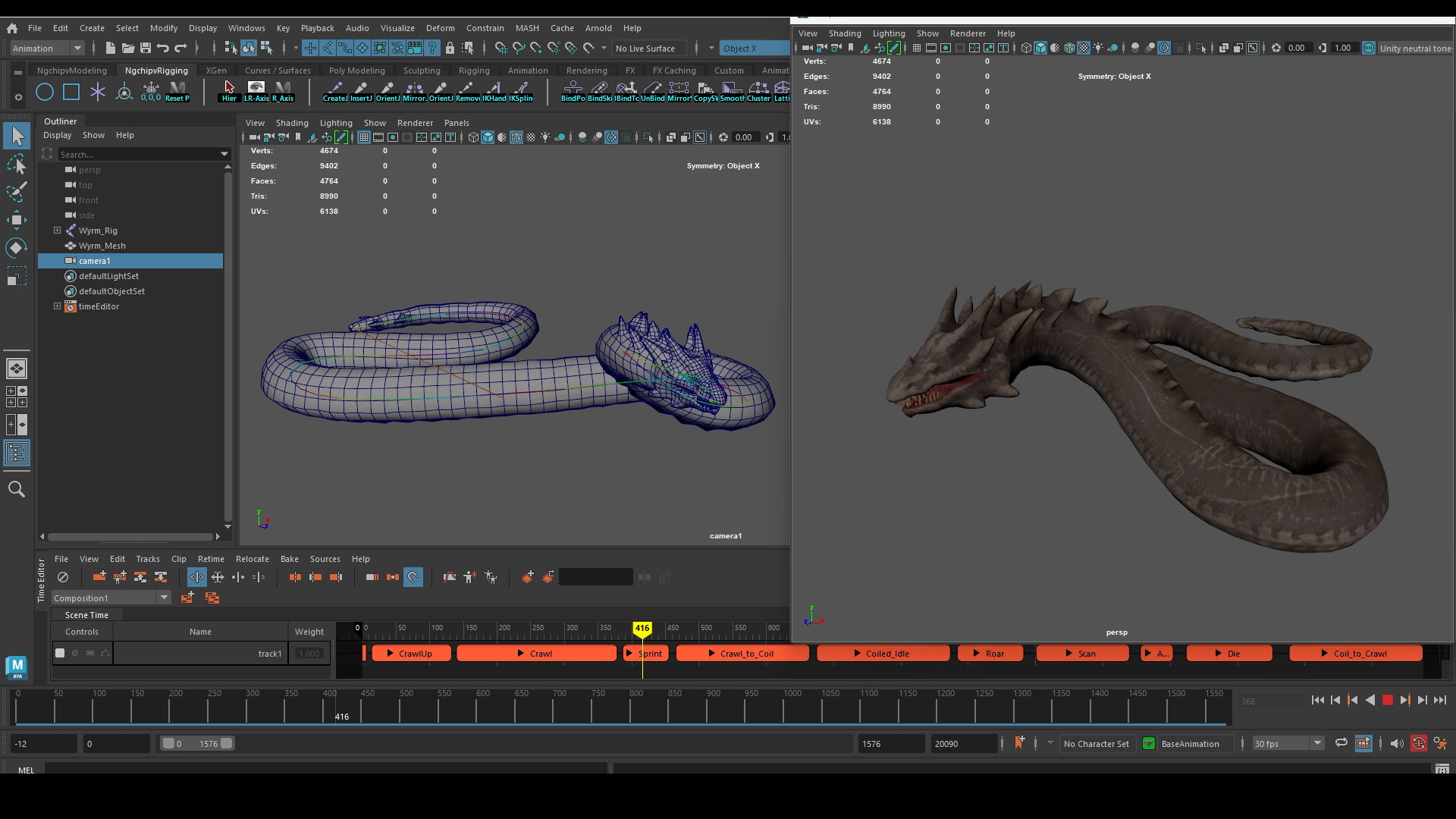 3d Model The Wyrm Limbless Wingless Dragon Vr Ar Low Poly Cgtrader