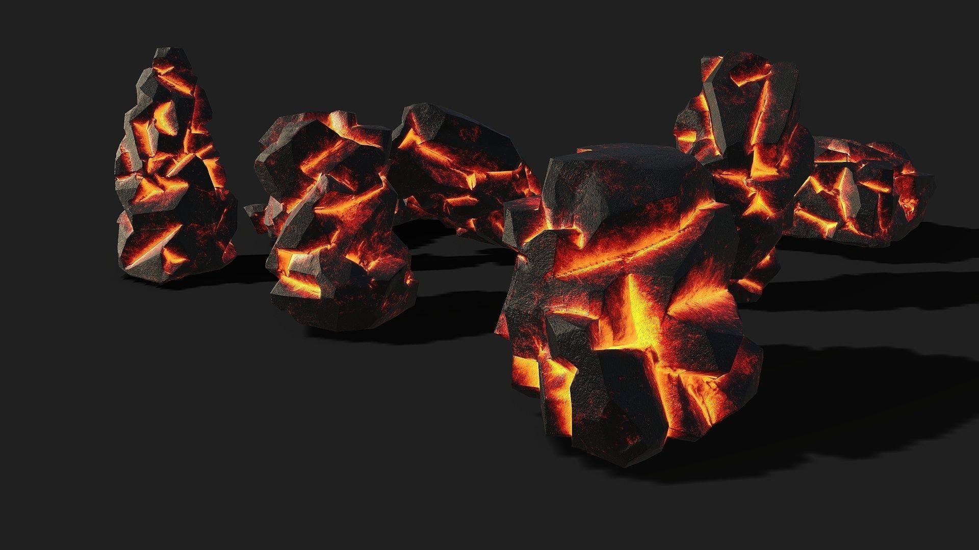 3D model Mountain lave Rocks - PBR Pack 14 VR / AR / low-poly | CGTrader