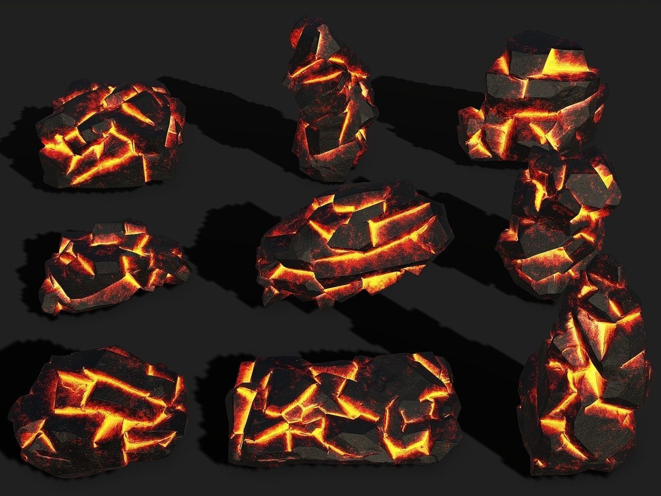 3D model Mountain lave Rocks - PBR Pack 14 VR / AR / low-poly | CGTrader