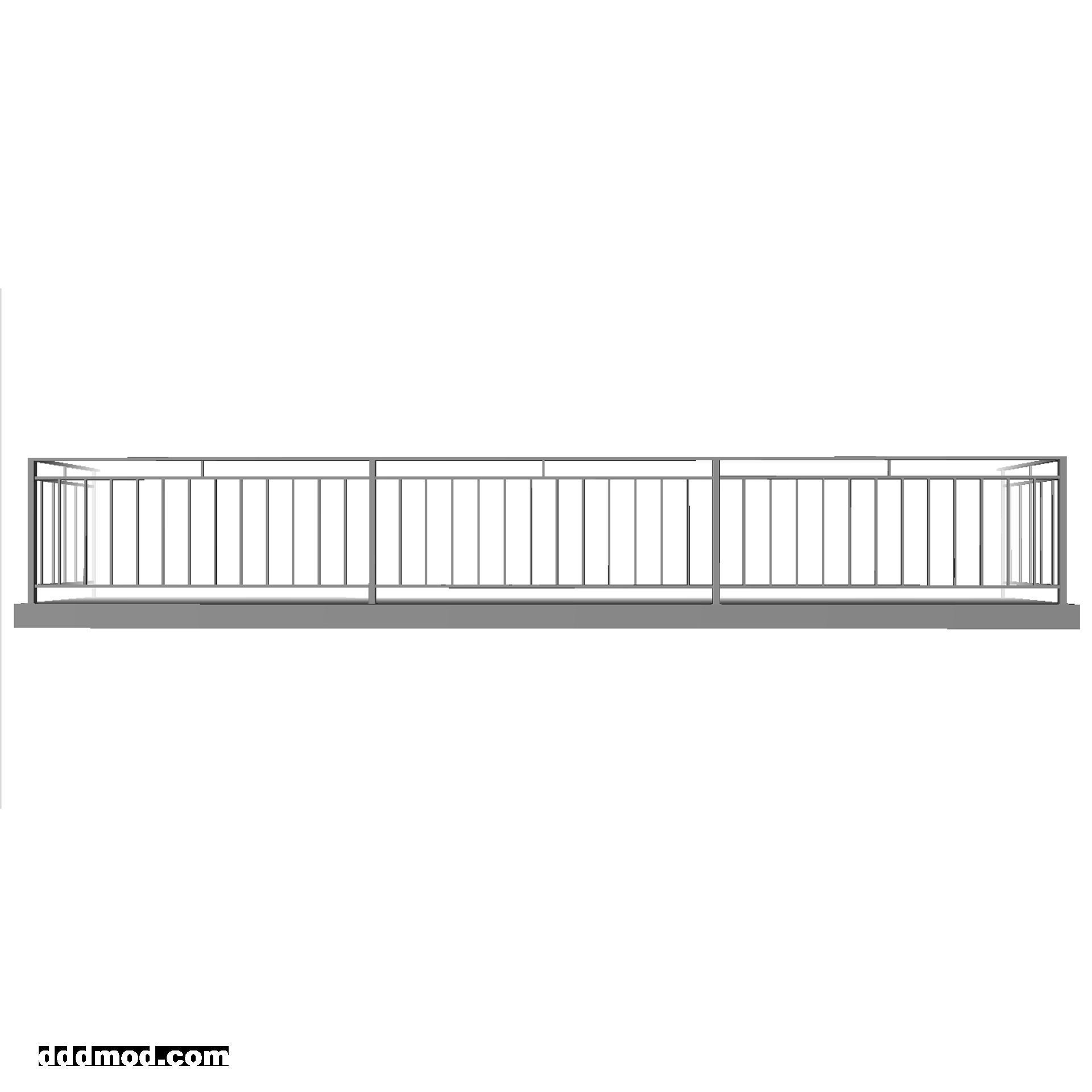 simple metal balcony railing 3D model | CGTrader