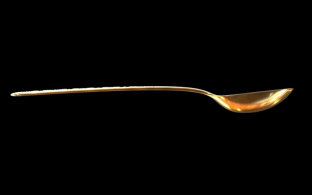 Golden or copper coated teaspoon free 3D model | CGTrader