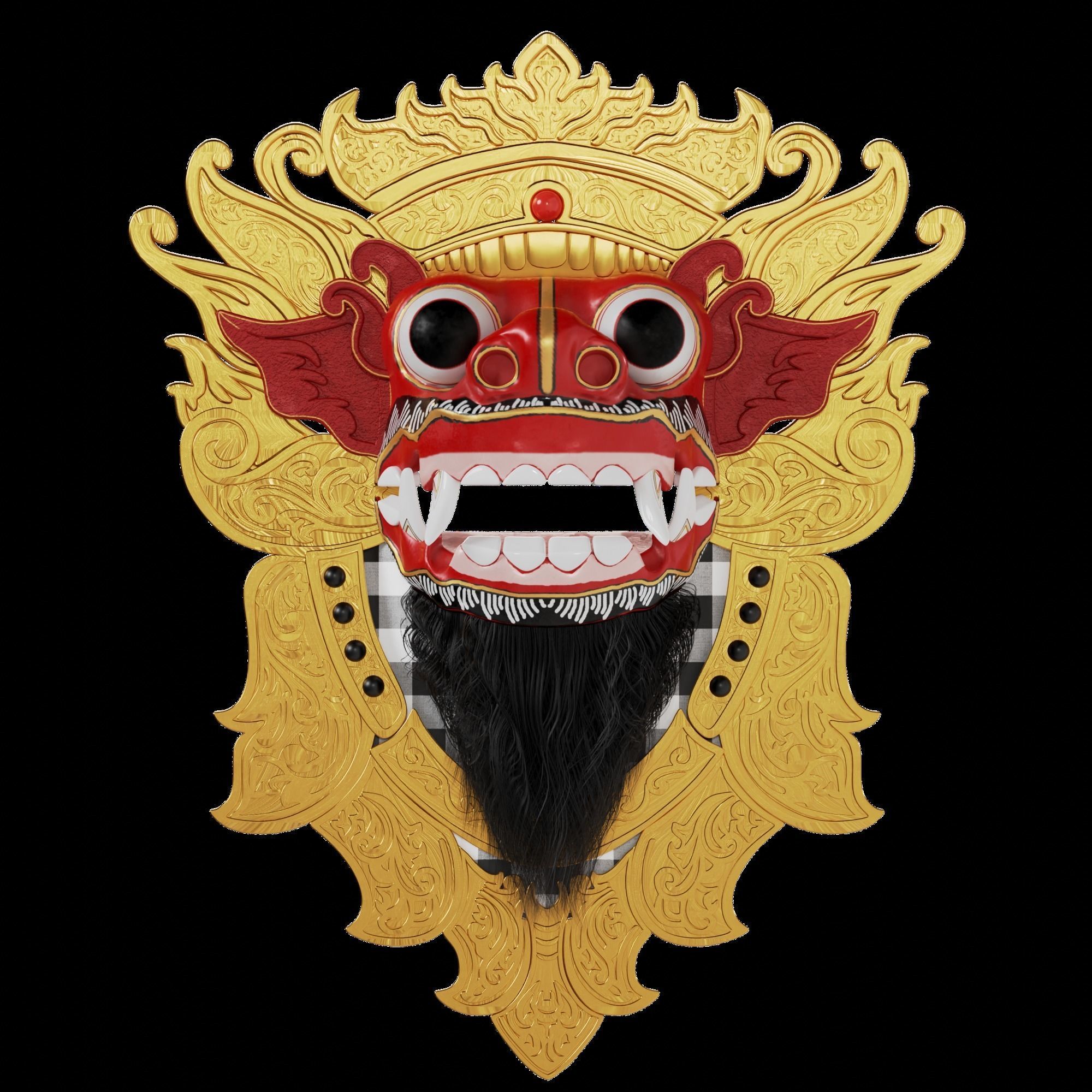 Barong Bali Mask 3D model | CGTrader