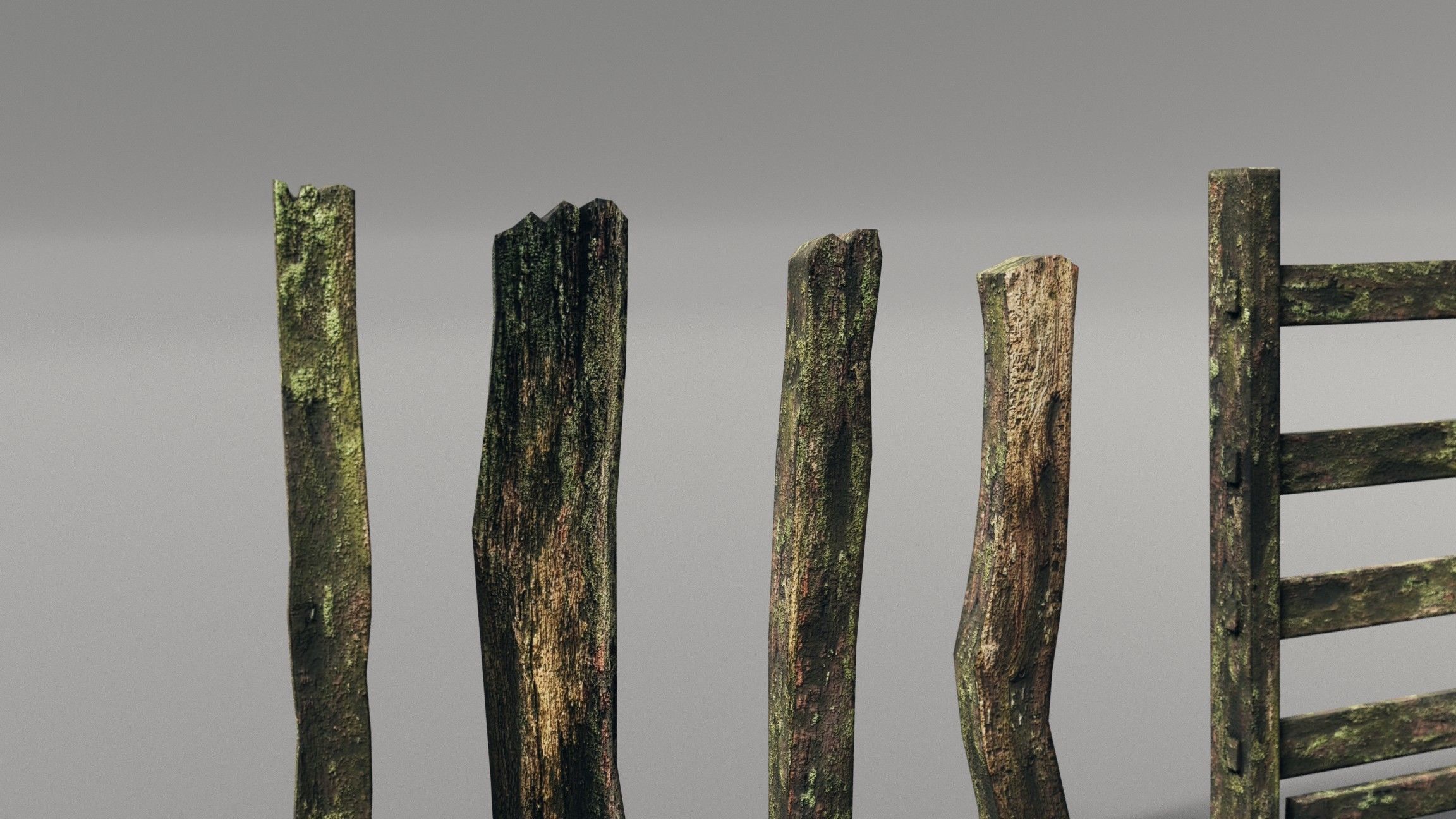 old wood gate and posts free 3D model | CGTrader
