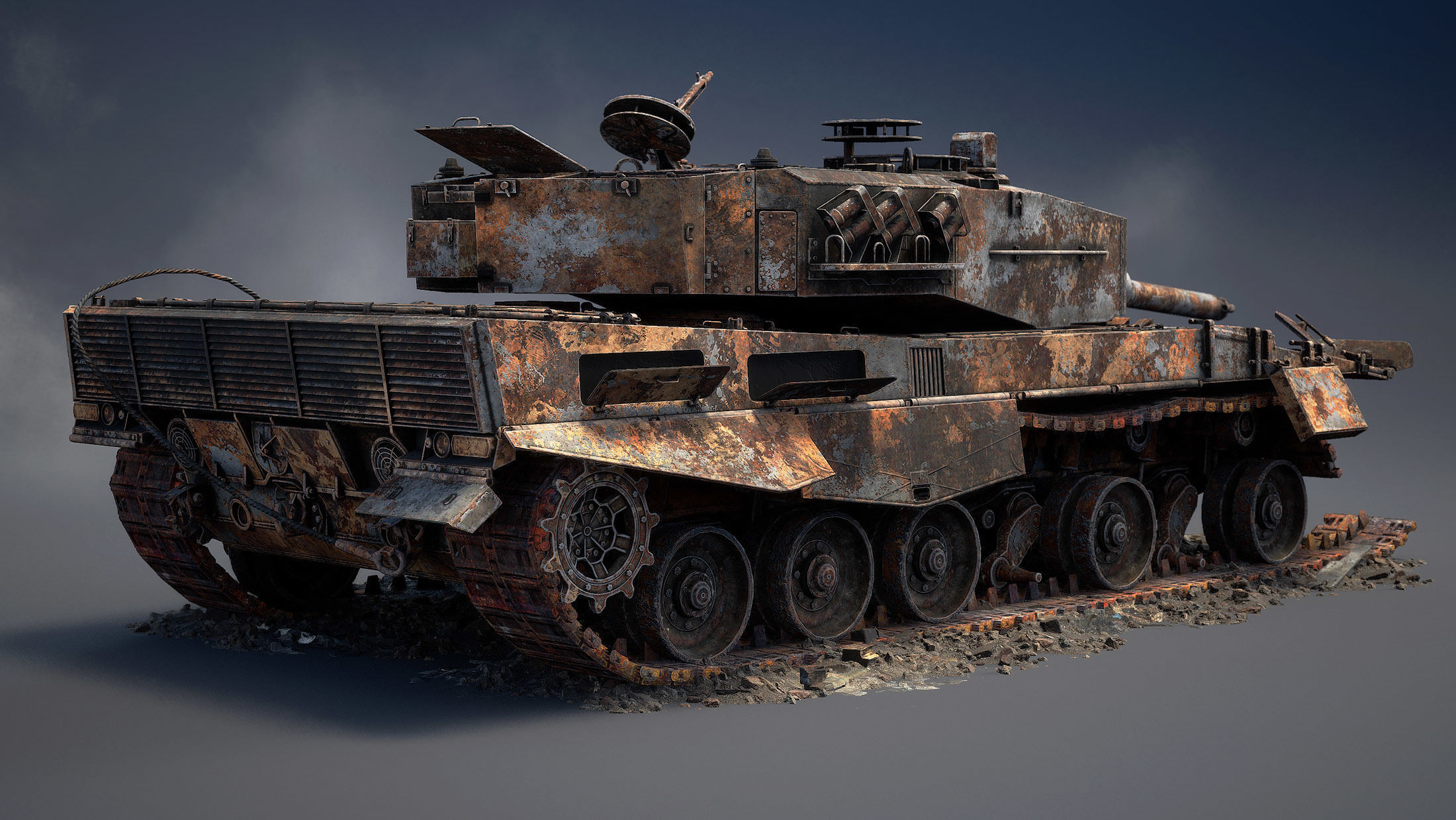 3D model Leopard 2A4 Destroyed VR / AR / low-poly | CGTrader