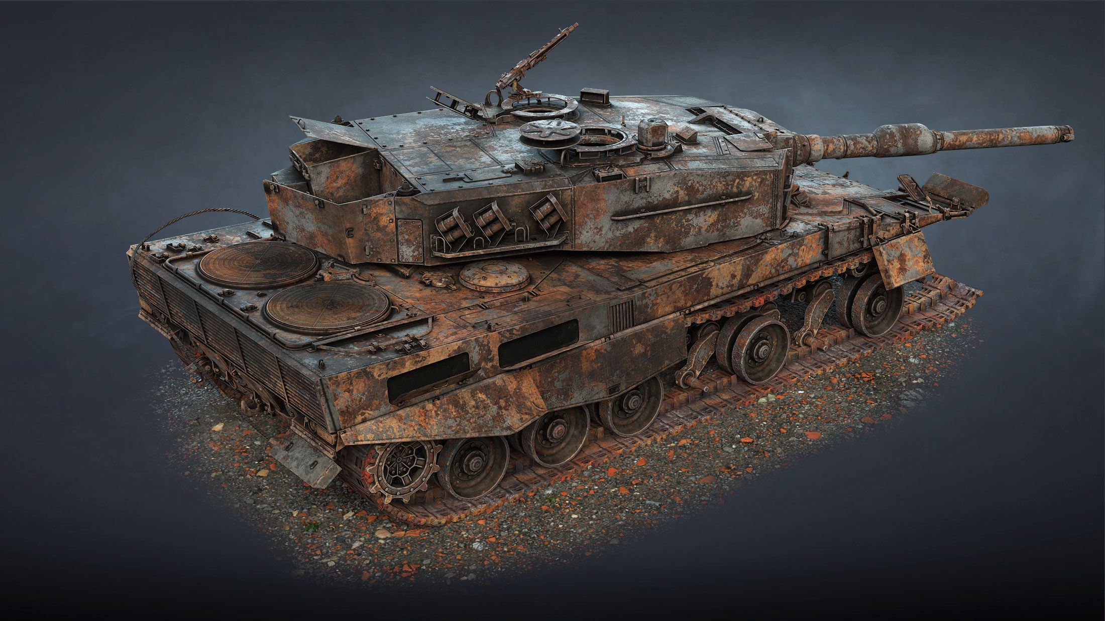 3D model Leopard 2A4 Destroyed VR / AR / low-poly | CGTrader