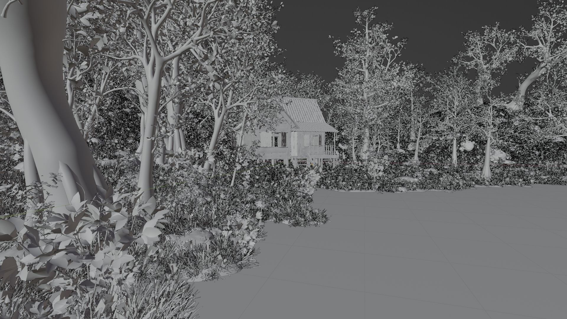 Abandoned cabin Scene 3D model animated | CGTrader
