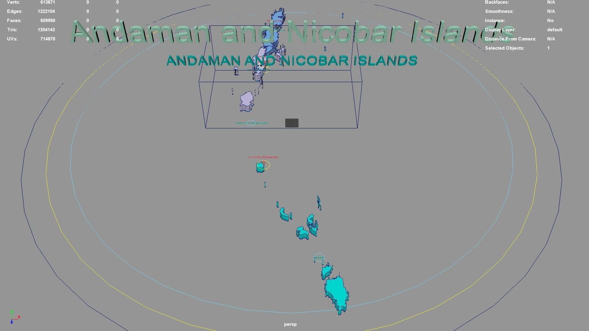Andaman and Nicobar Islands India map region 3D model geography 3D ...