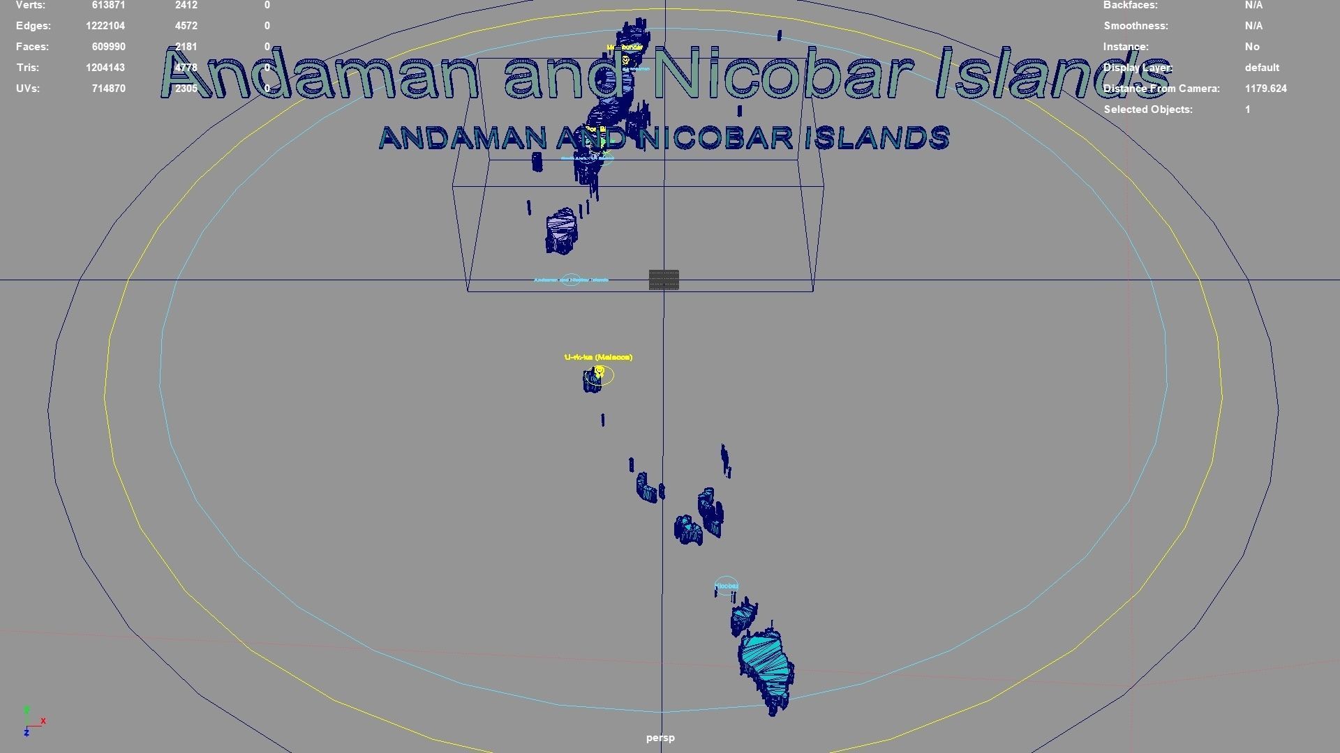 Andaman and Nicobar Islands India map region 3D model geography 3D ...