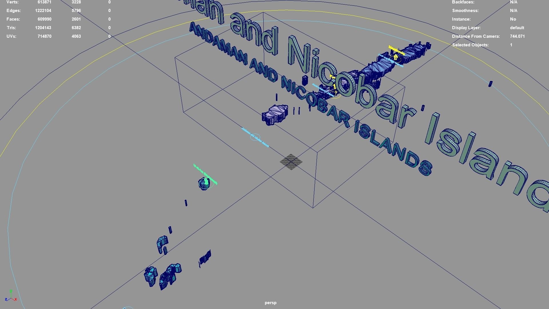 Andaman and Nicobar Islands India map region 3D model geography 3D ...