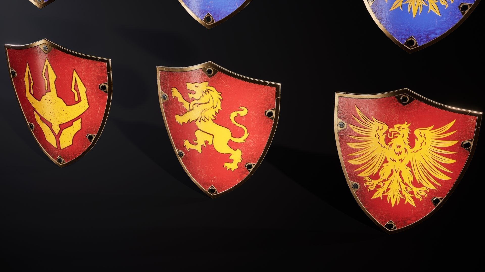 3D model ROMAN SHIELDS PACKAGE - KITBASH - UE5 VR / AR / low-poly ...