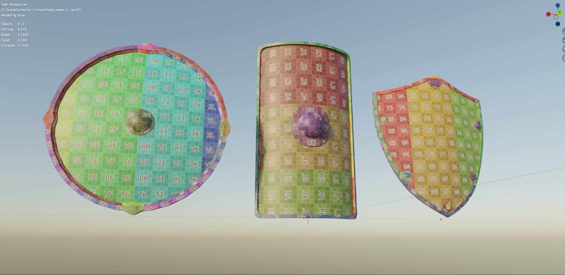 3D model ROMAN SHIELDS PACKAGE - KITBASH - UE5 VR / AR / low-poly ...