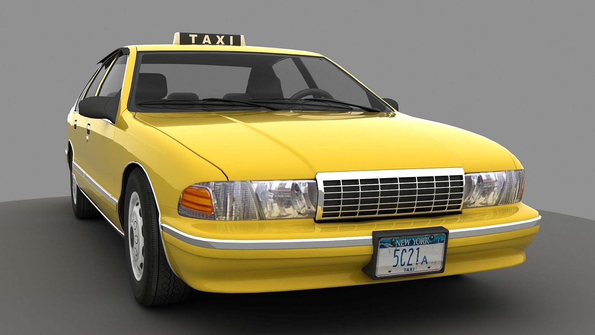 3D model New York Taxi Yellow Cab 3d Model VR / AR / low-poly | CGTrader
