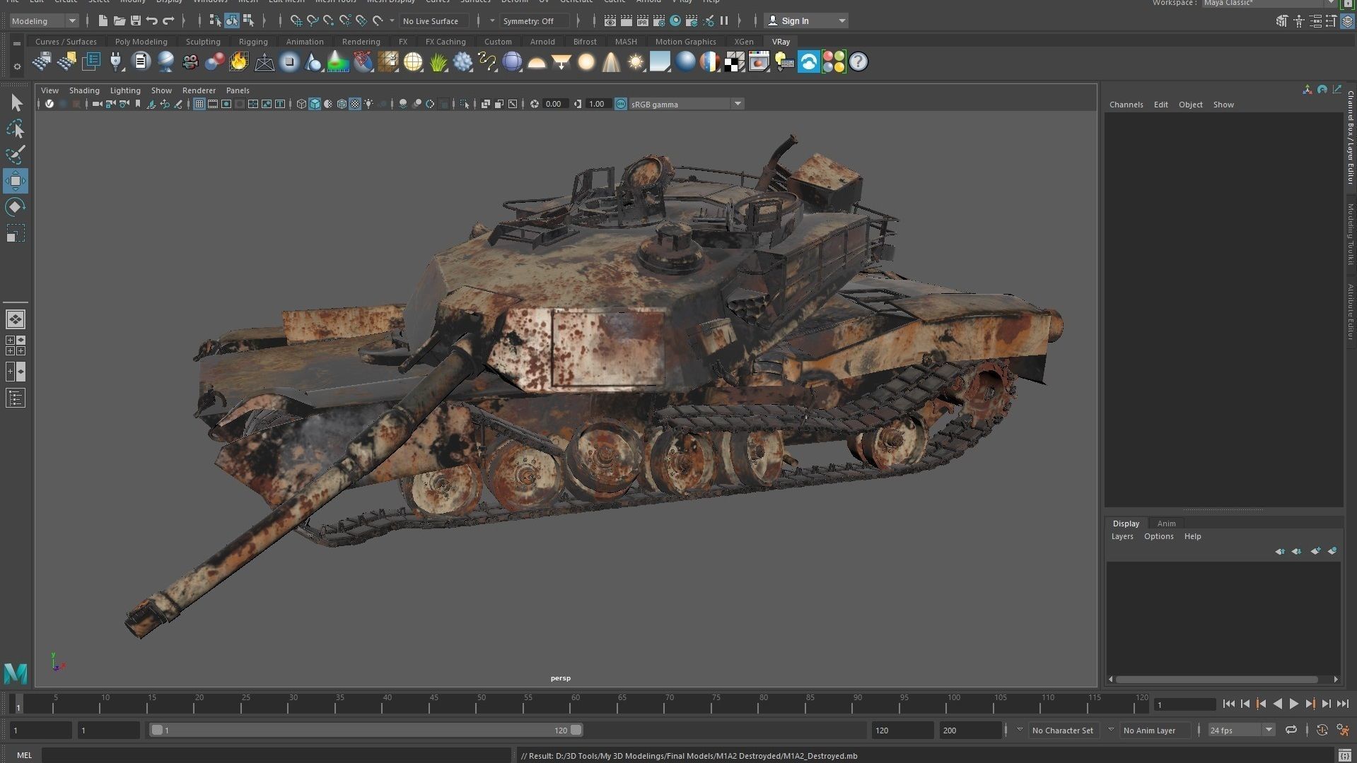 M1A2 Abrams Destroyed 3D model | CGTrader